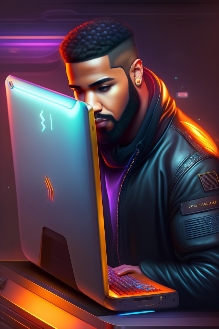 Lexica - “ drake hacking a computer, very epic, digital art, cyber punk ...