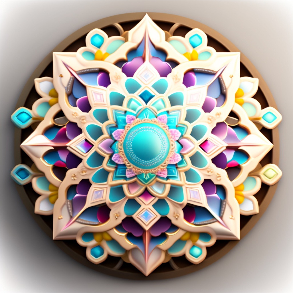 Lexica - Sacred geometric mandala with pastel colours and gems set ...