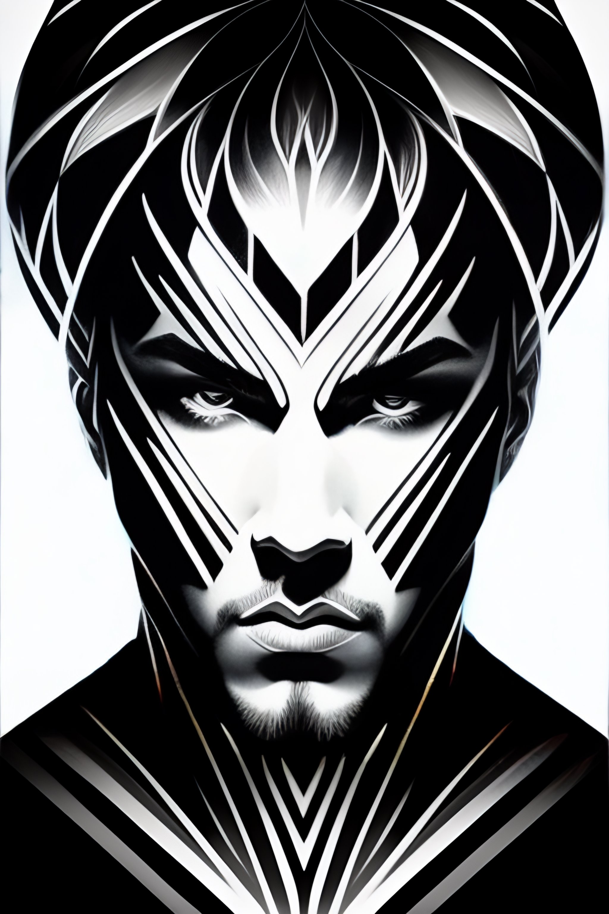 Lexica - Symmetry, one ronin male head and only facing front, glare ...