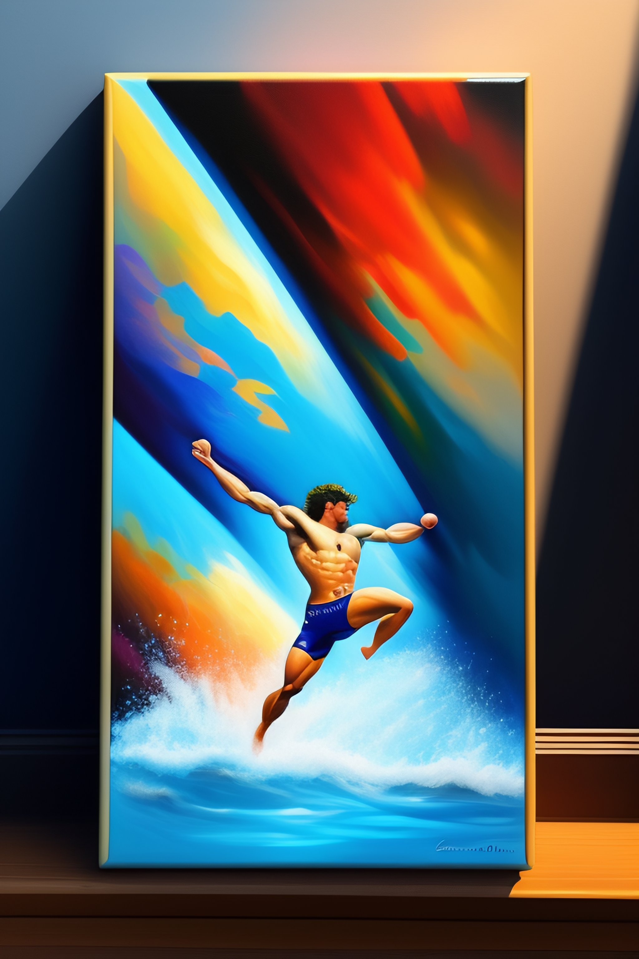 Lexica - A male athlete jumps from a low jump into a pool of ideas ...