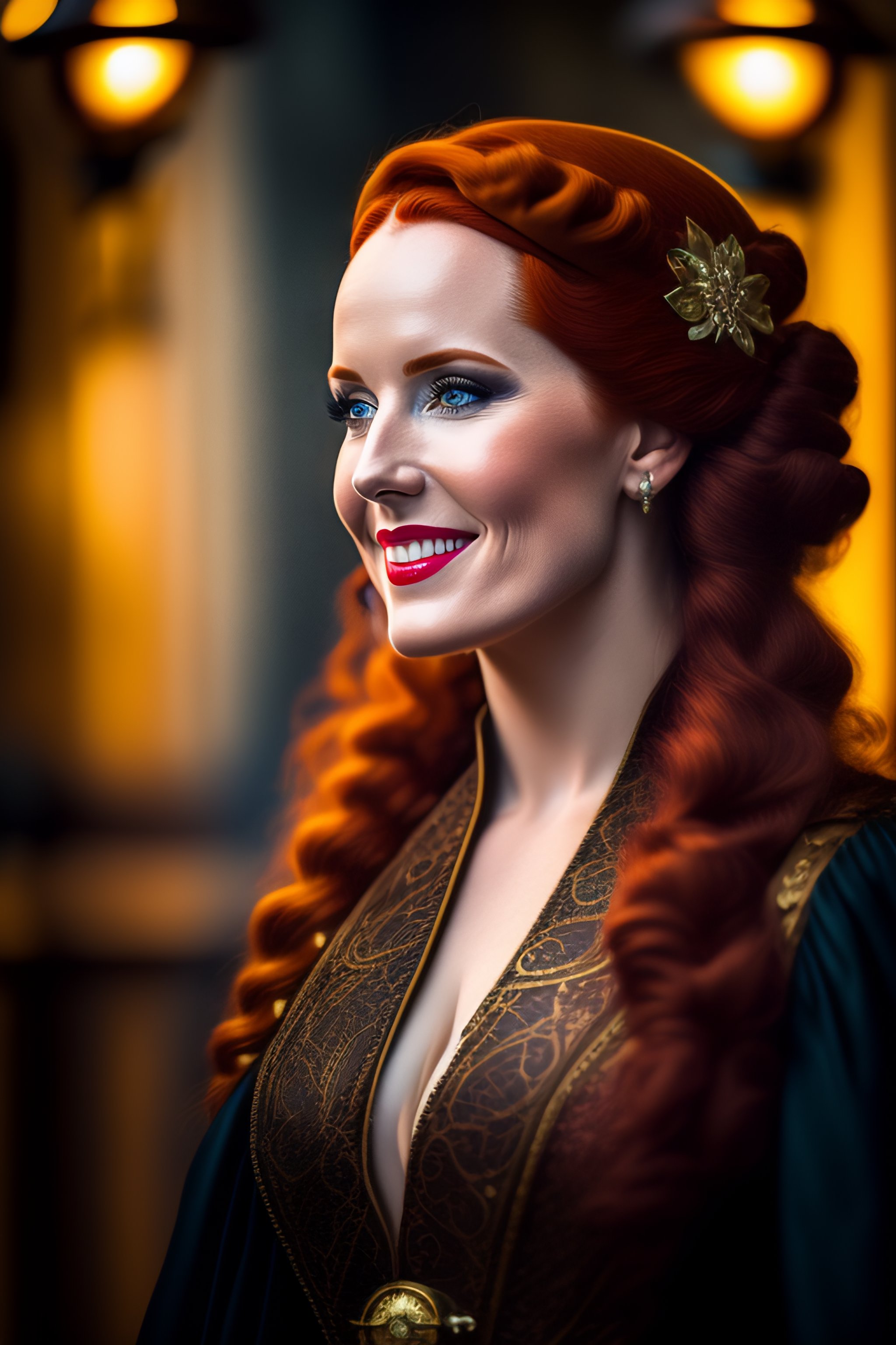 Lexica - Simone Simons smiles, realistic detailed, beautiful gorgeous ...