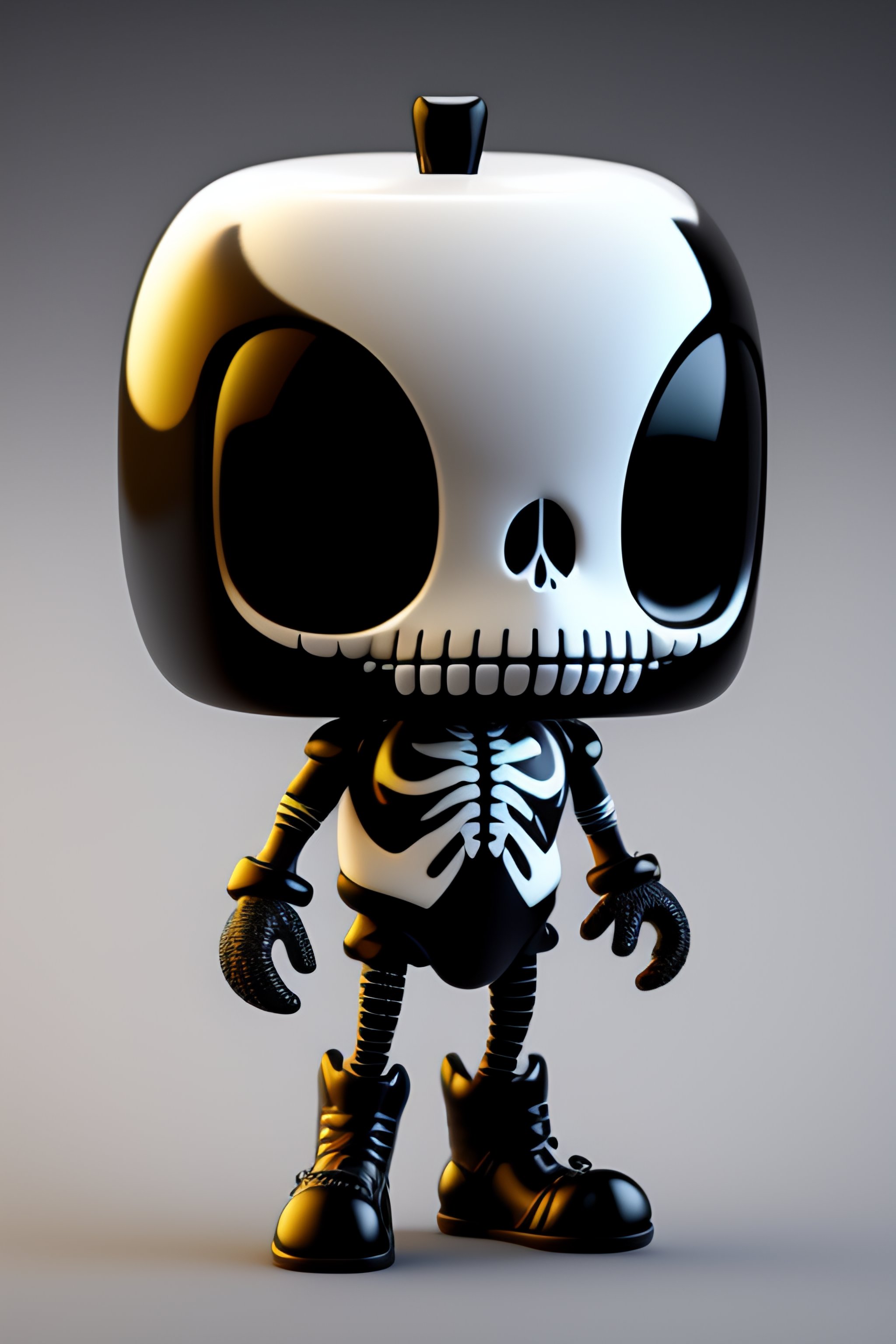 Lexica - Full body 3d render of funko pop jack skeleton
