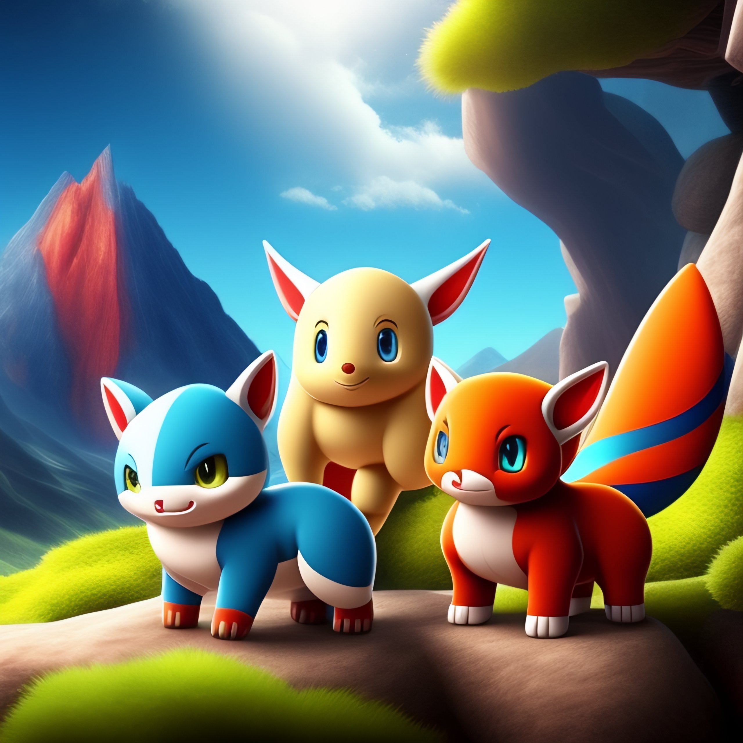 Lexica - Pokemon in the mountain photo, 4k hd photo, sharp photo ...