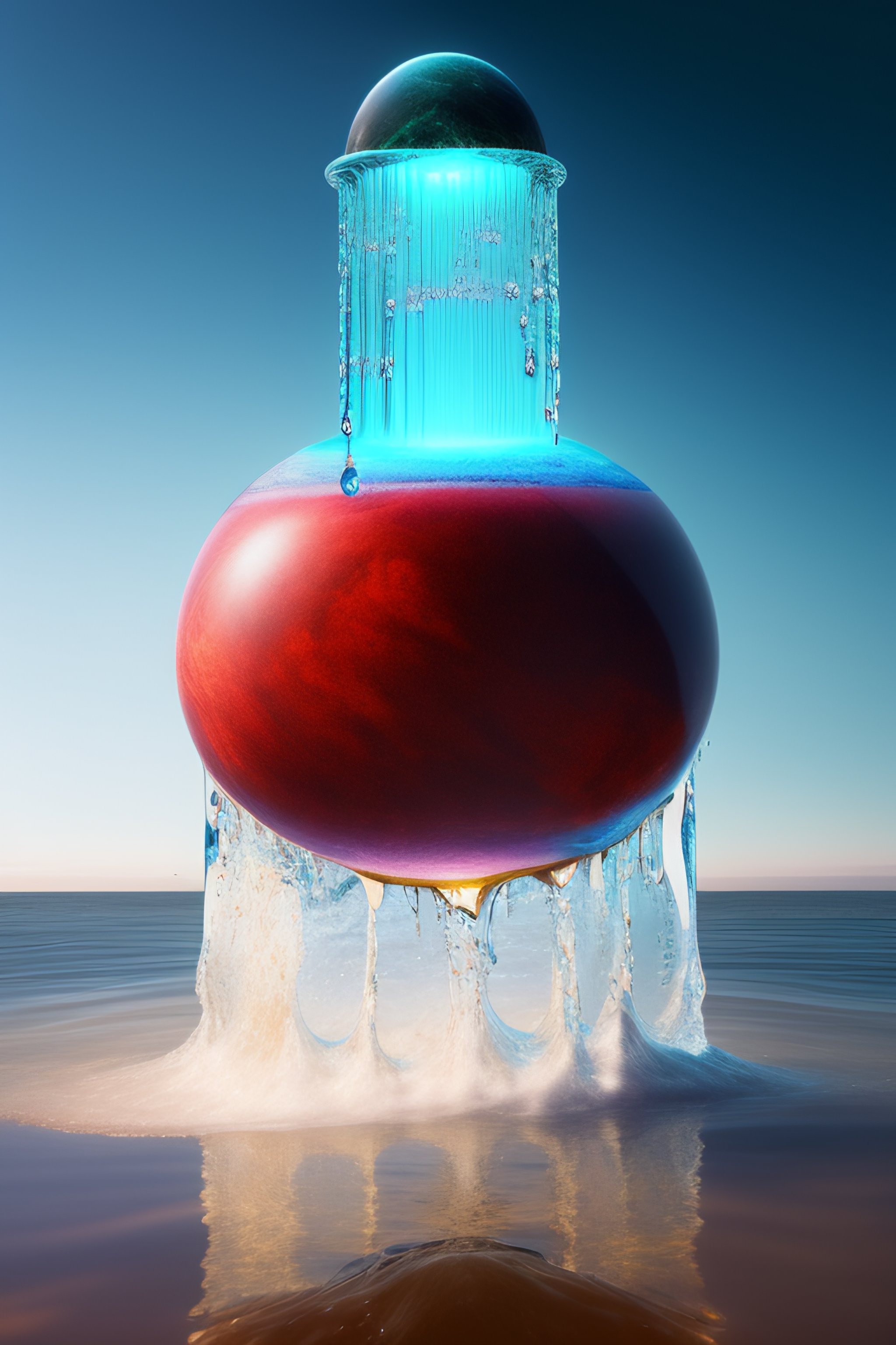 Lexica - The huge stone golem with water wrapped around its body was ...