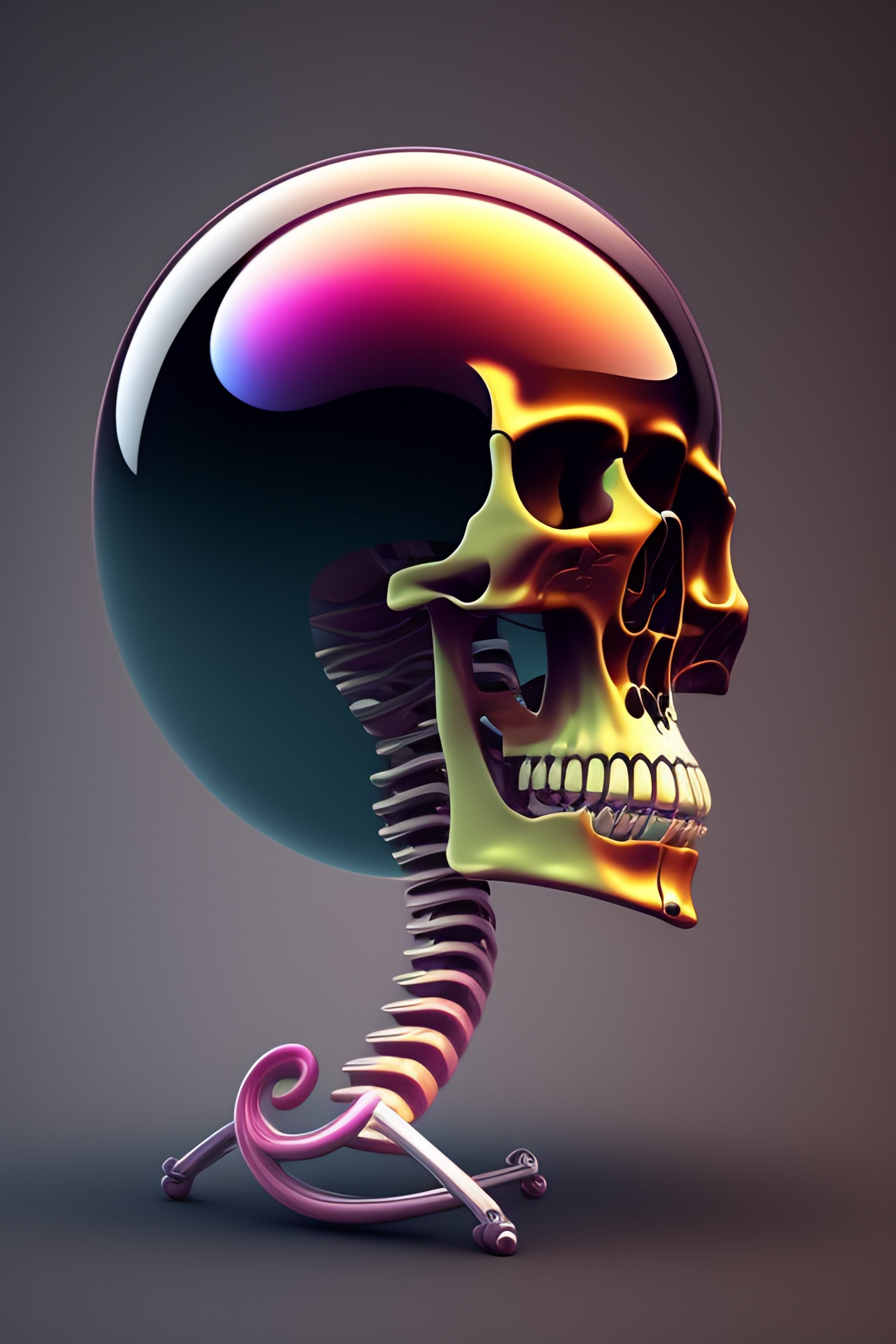 Lexica - Skeleton eating bubble gum