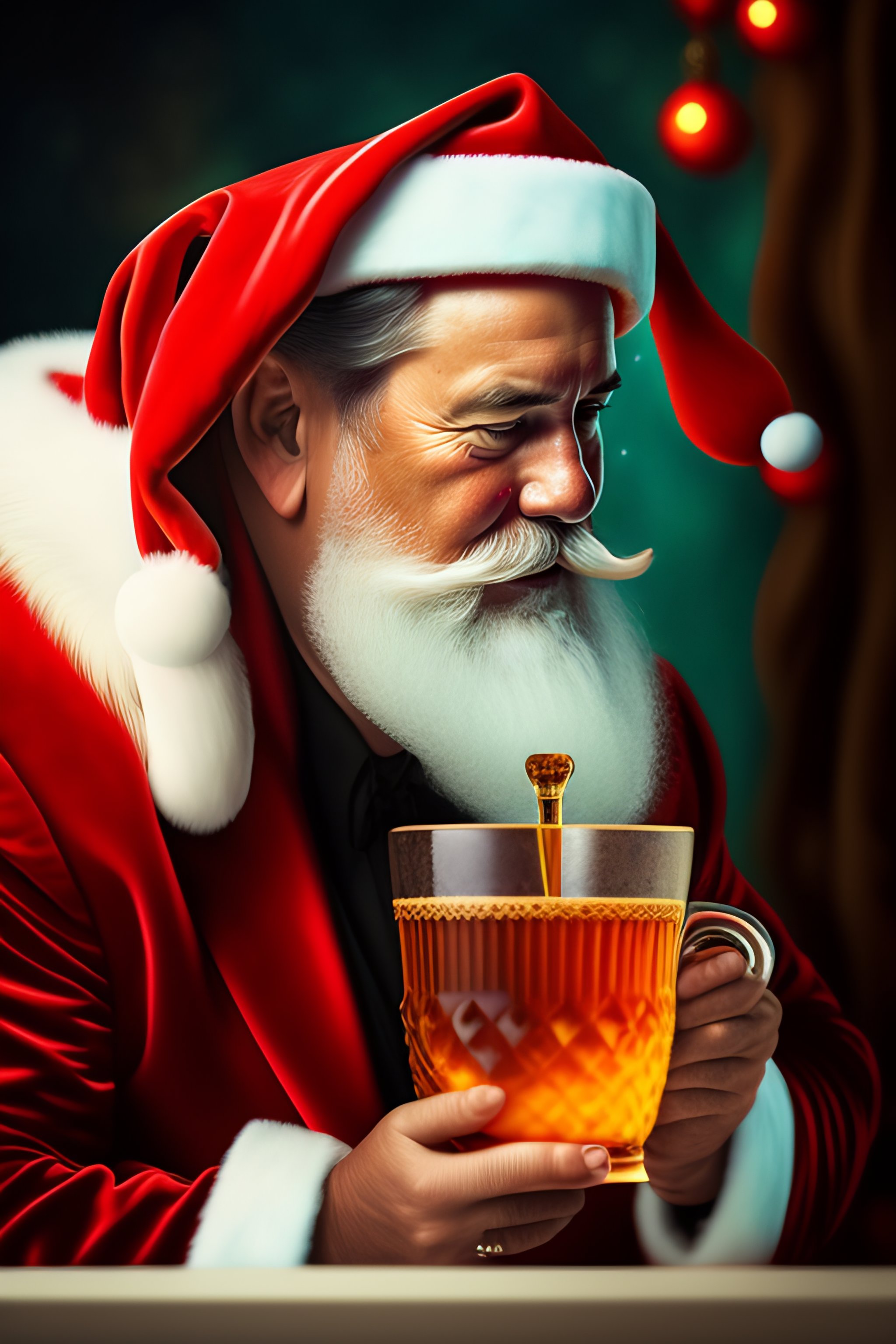 Lexica - Santa Claus drinking tea