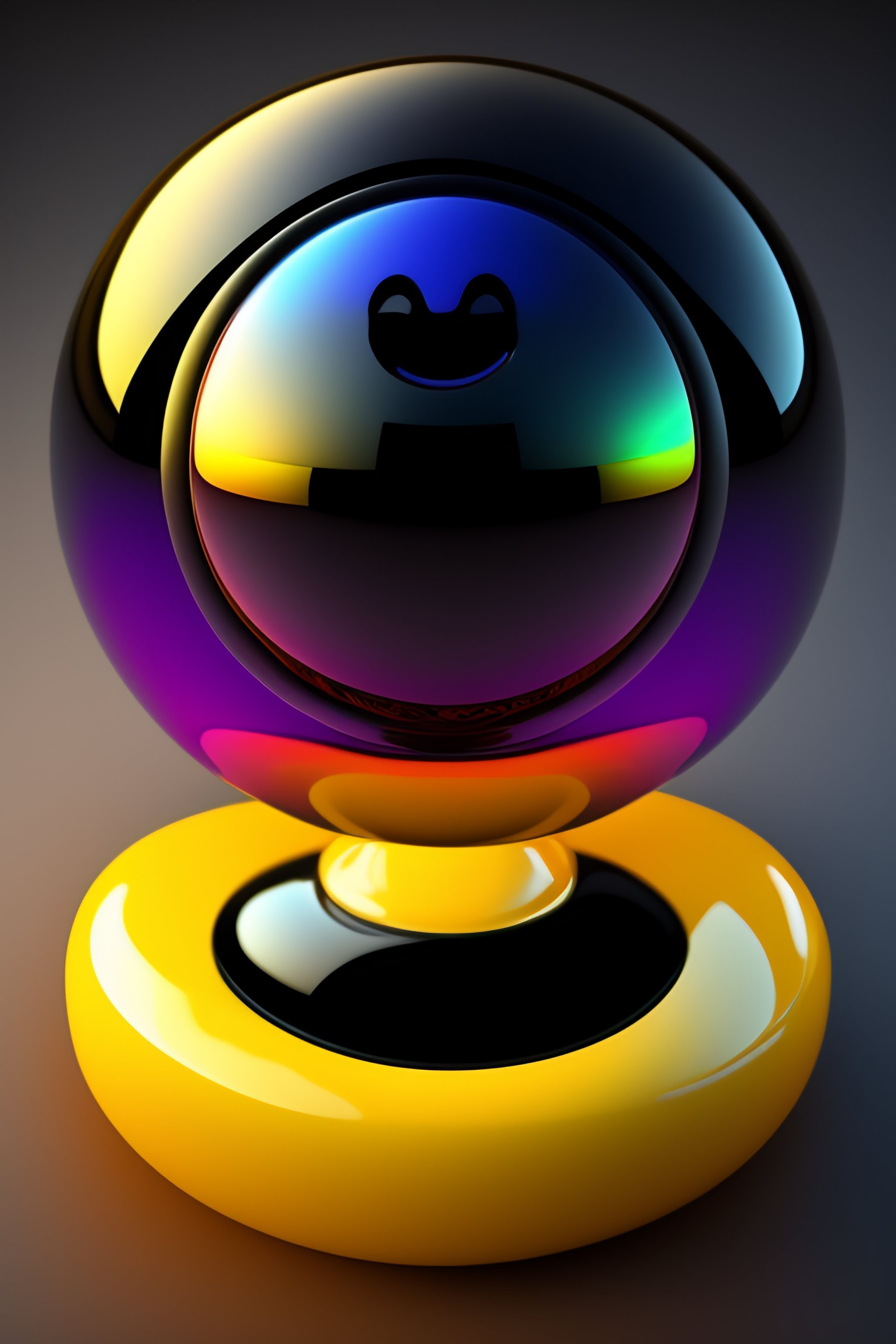 Lexica - Emoticon smile on black background, big , 3d hd render , as ...