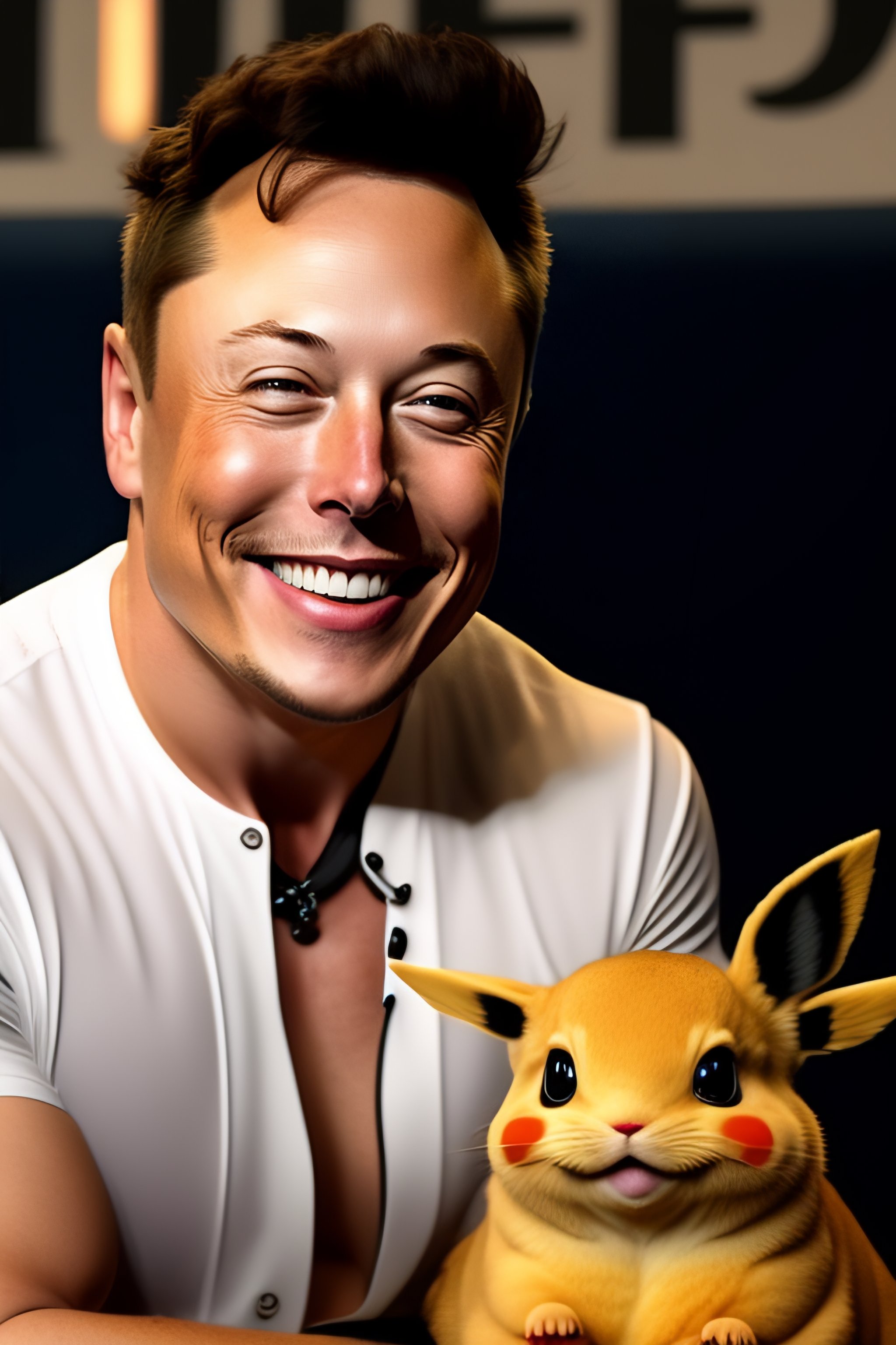 Lexica - A photo of elon musk eating a pokemon