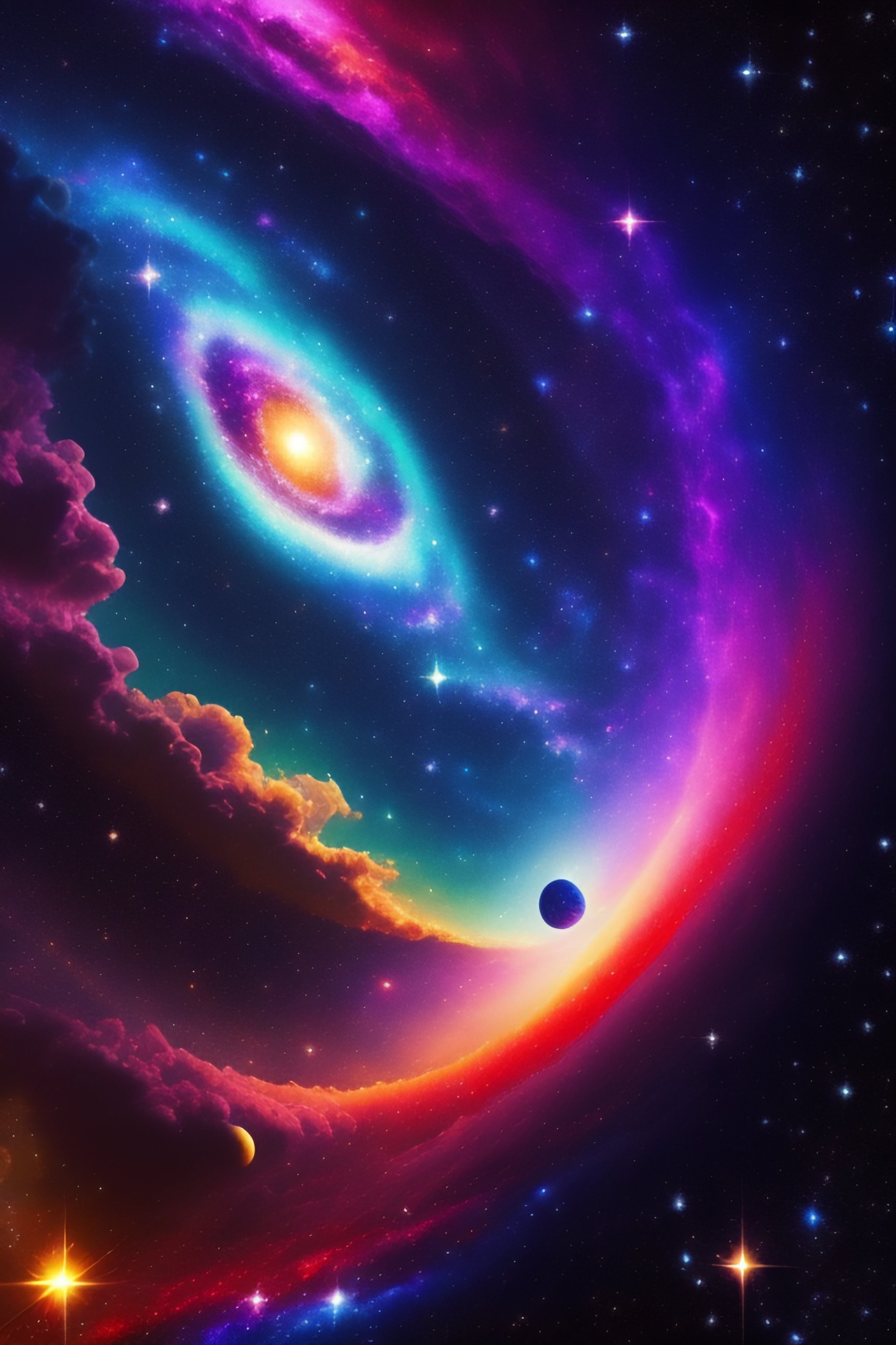 Lexica - Cosmic space scene lots of color sharp resolution, galaxies ...