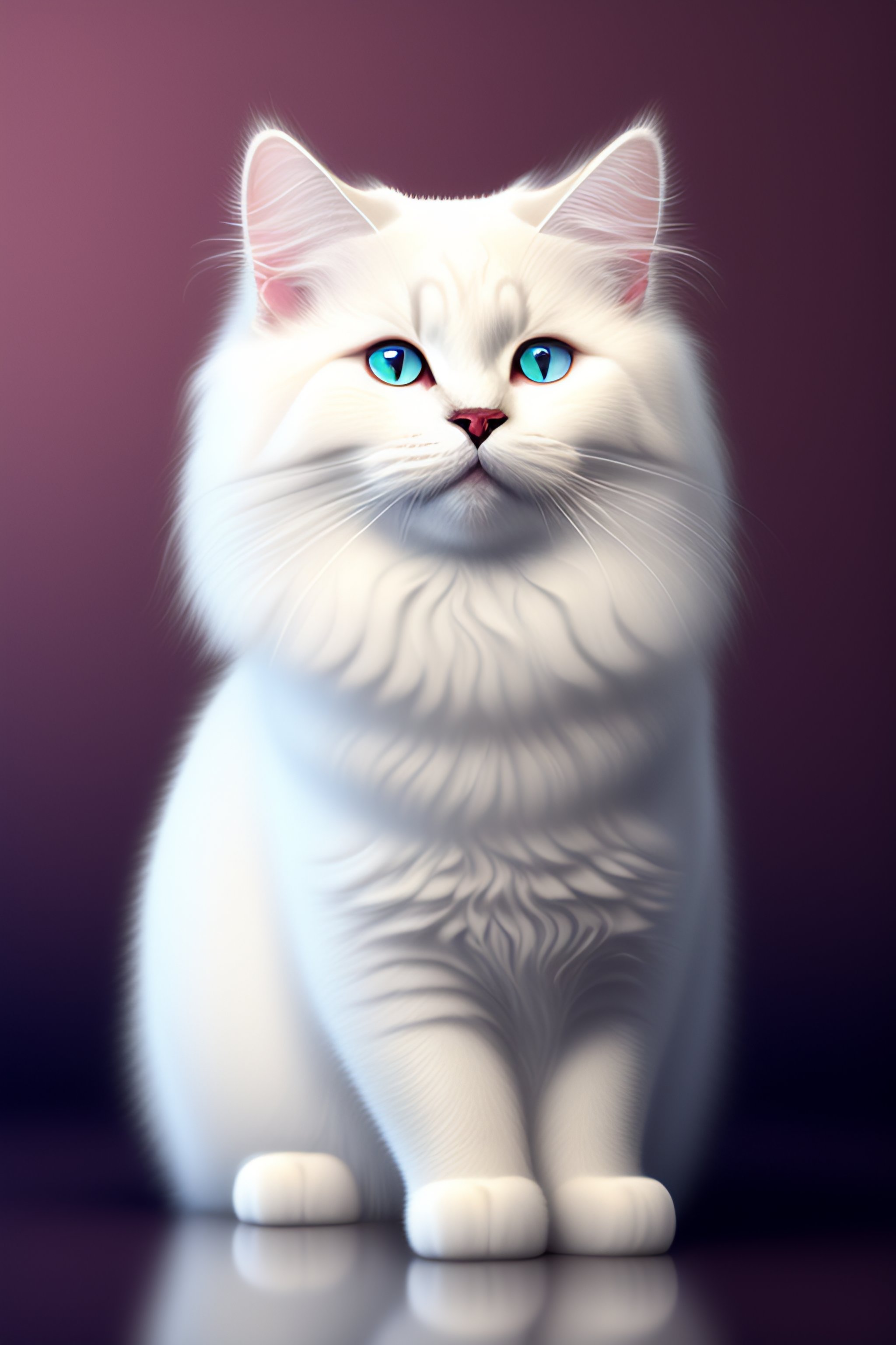 Lexica - A cute fluffy white cat