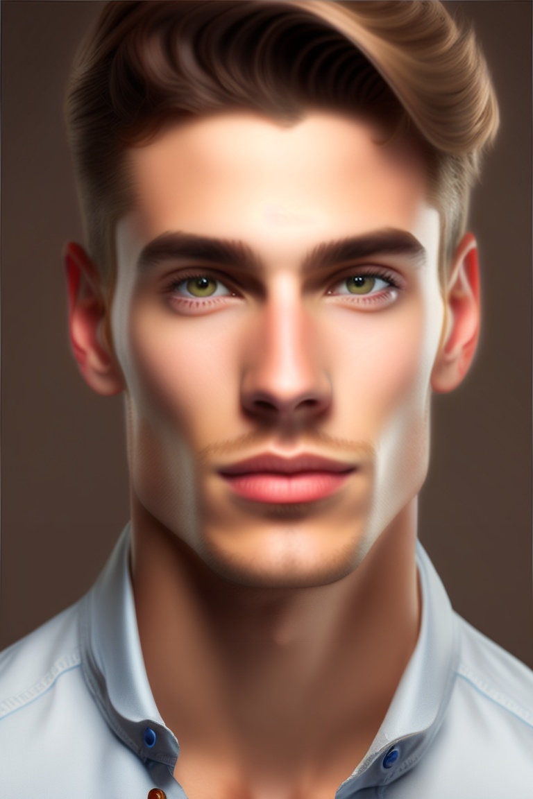 Lexica - Young 23 age releted handsome man, looking in front view