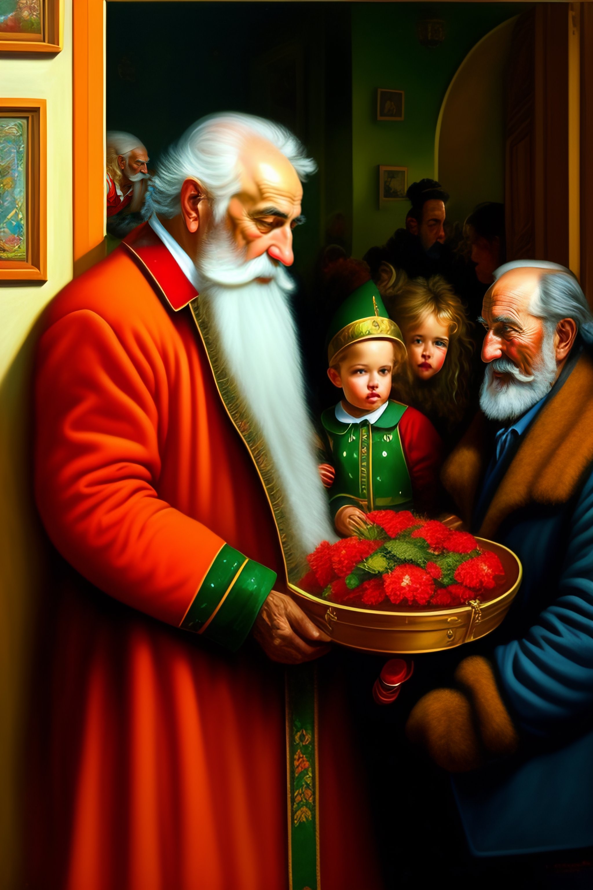 Lexica - Ded Moroz came to visit and brought many gifts, Renato Guttuso