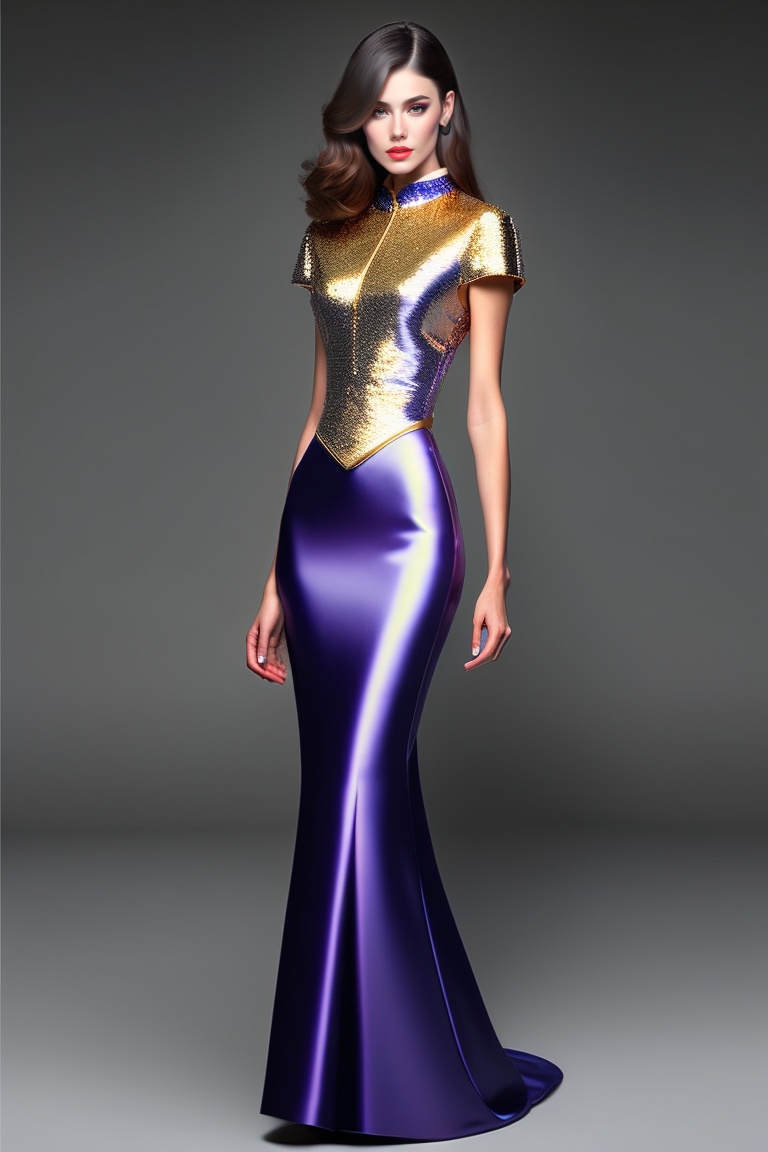 Lexica - Thinspo fashion show, Beautiful full body woman, Sequin fabric, nigh dress, Cut on ...