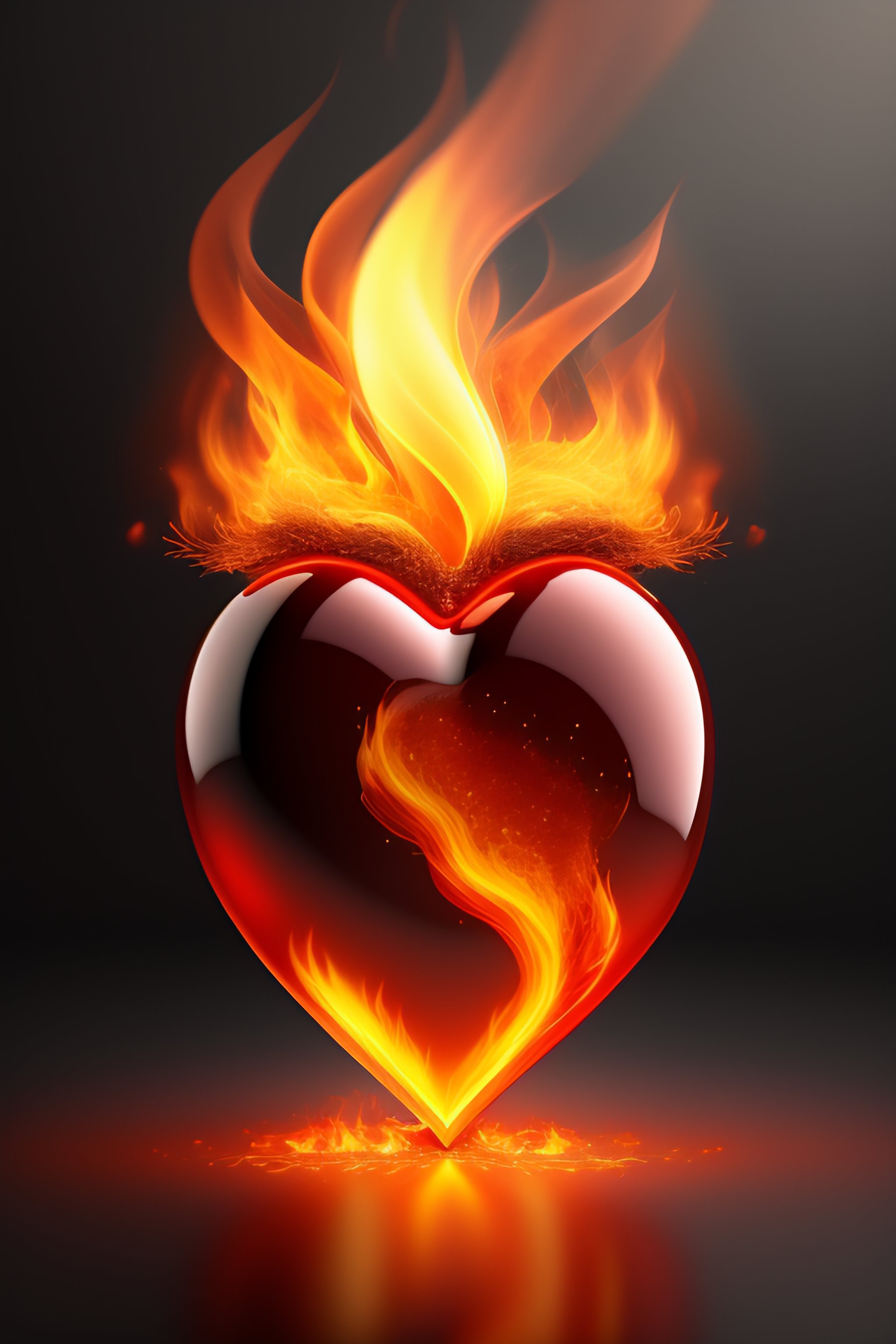 Lexica - Realistic heart on fire, professional digital art, trending on ...