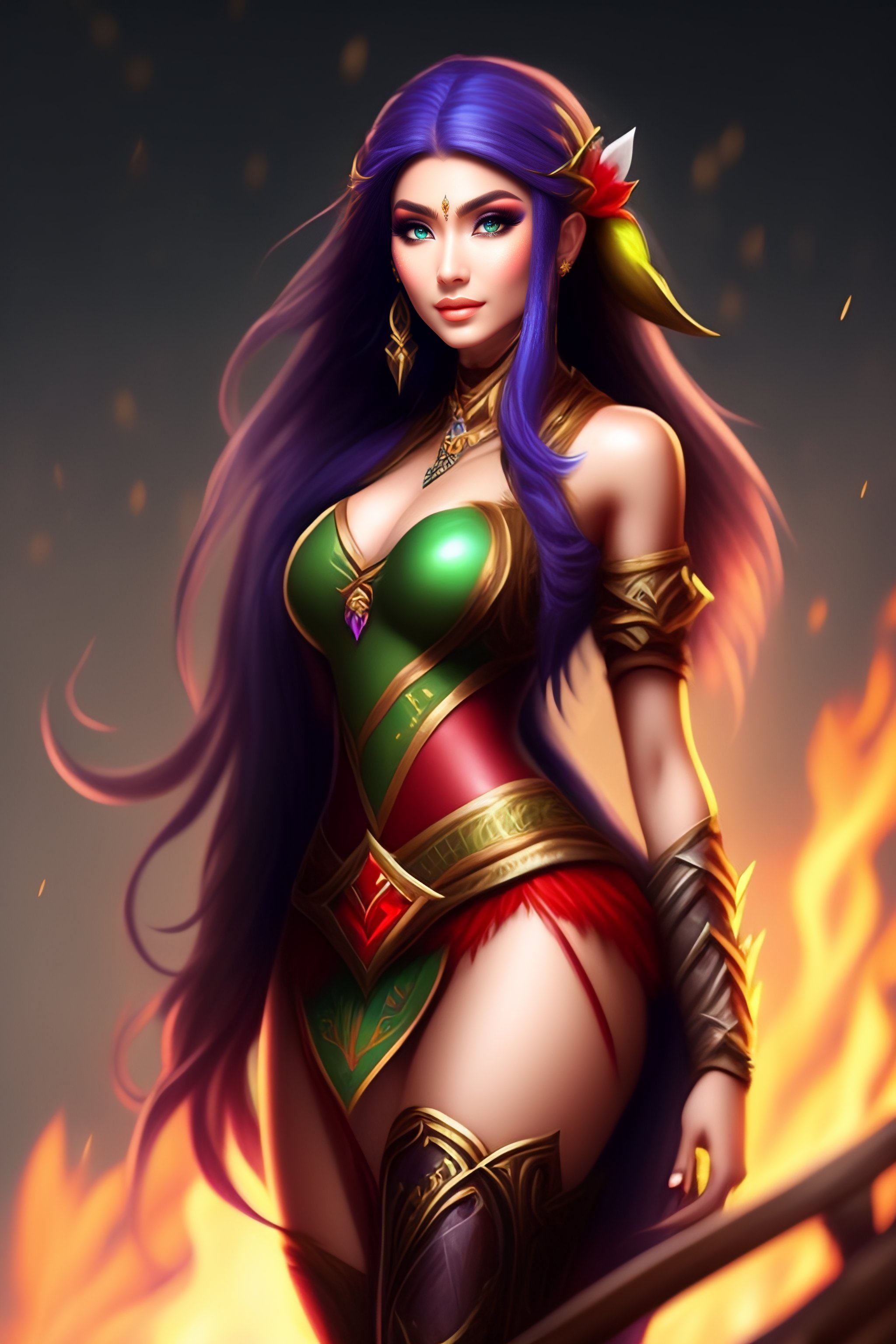 Lexica - Elf, dota 2, female, full body
