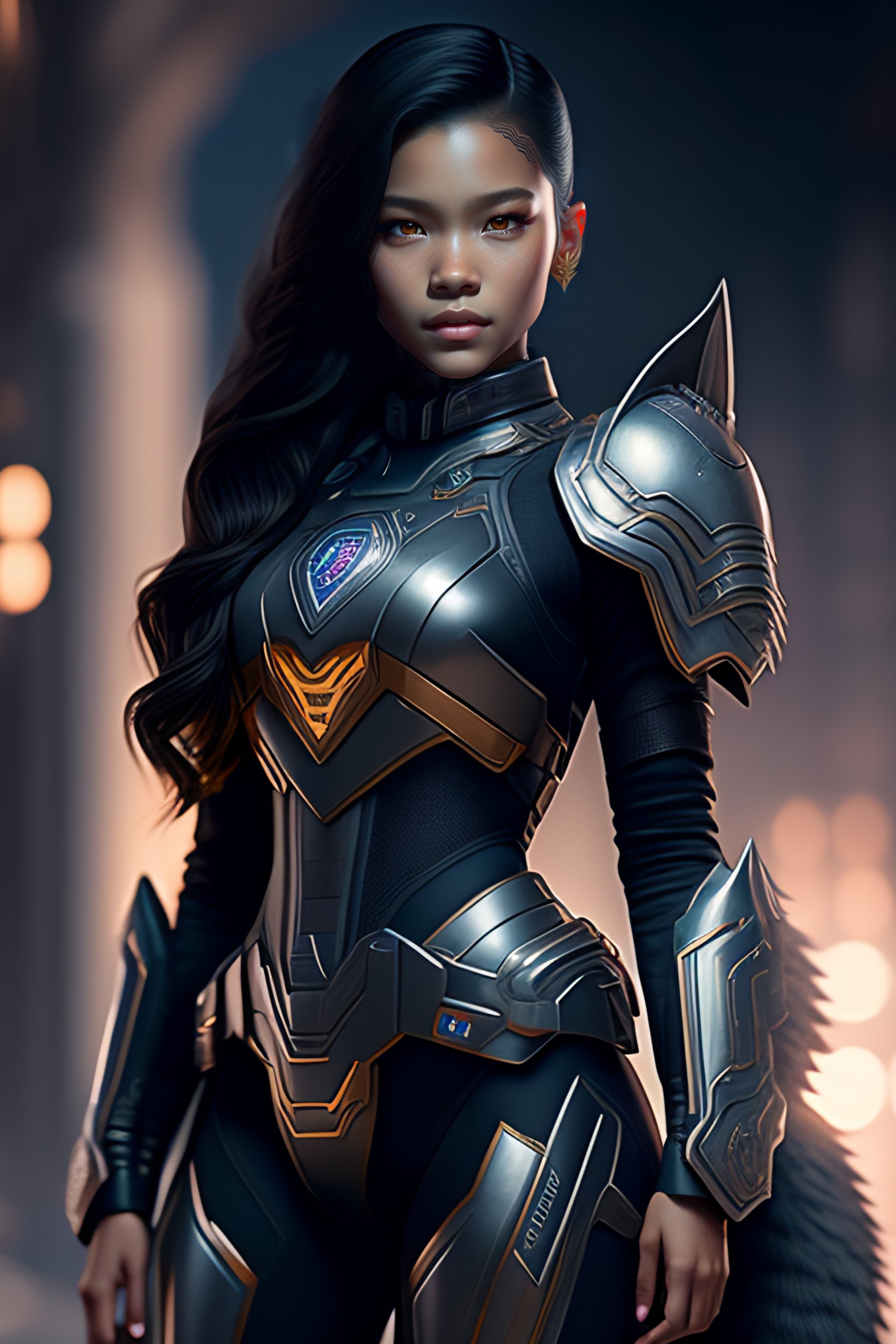 Lexica - Jenna ortega cybernetic grey werewolf with power armor, ultra ...