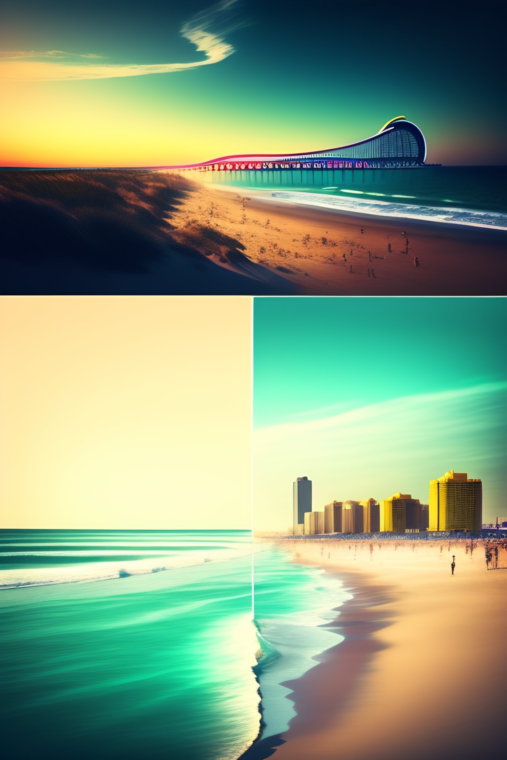 Lexica - In a vector style create an image of Atlantic city including ...