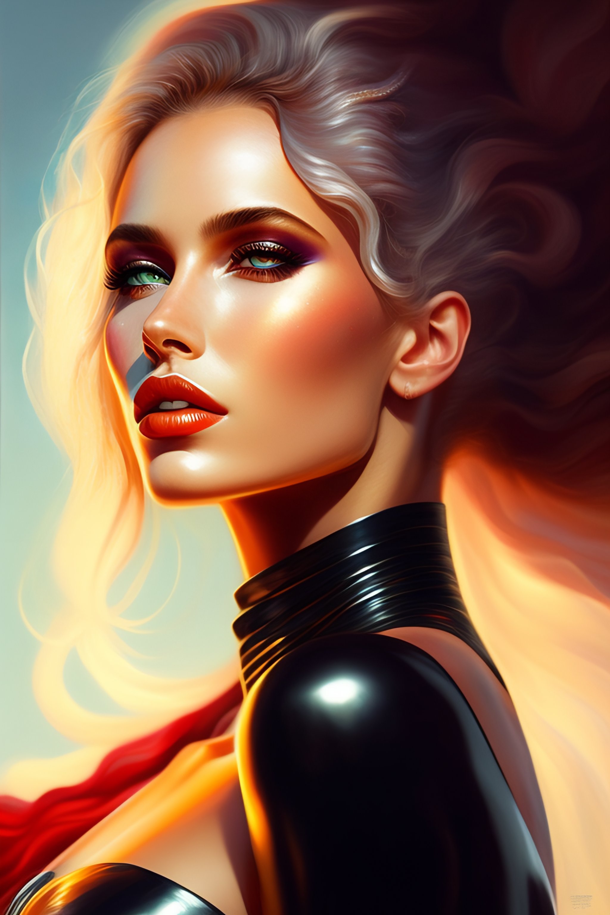 Lexica - Beautiful Veruschka , hair in sun, shimmering skin, digital ...