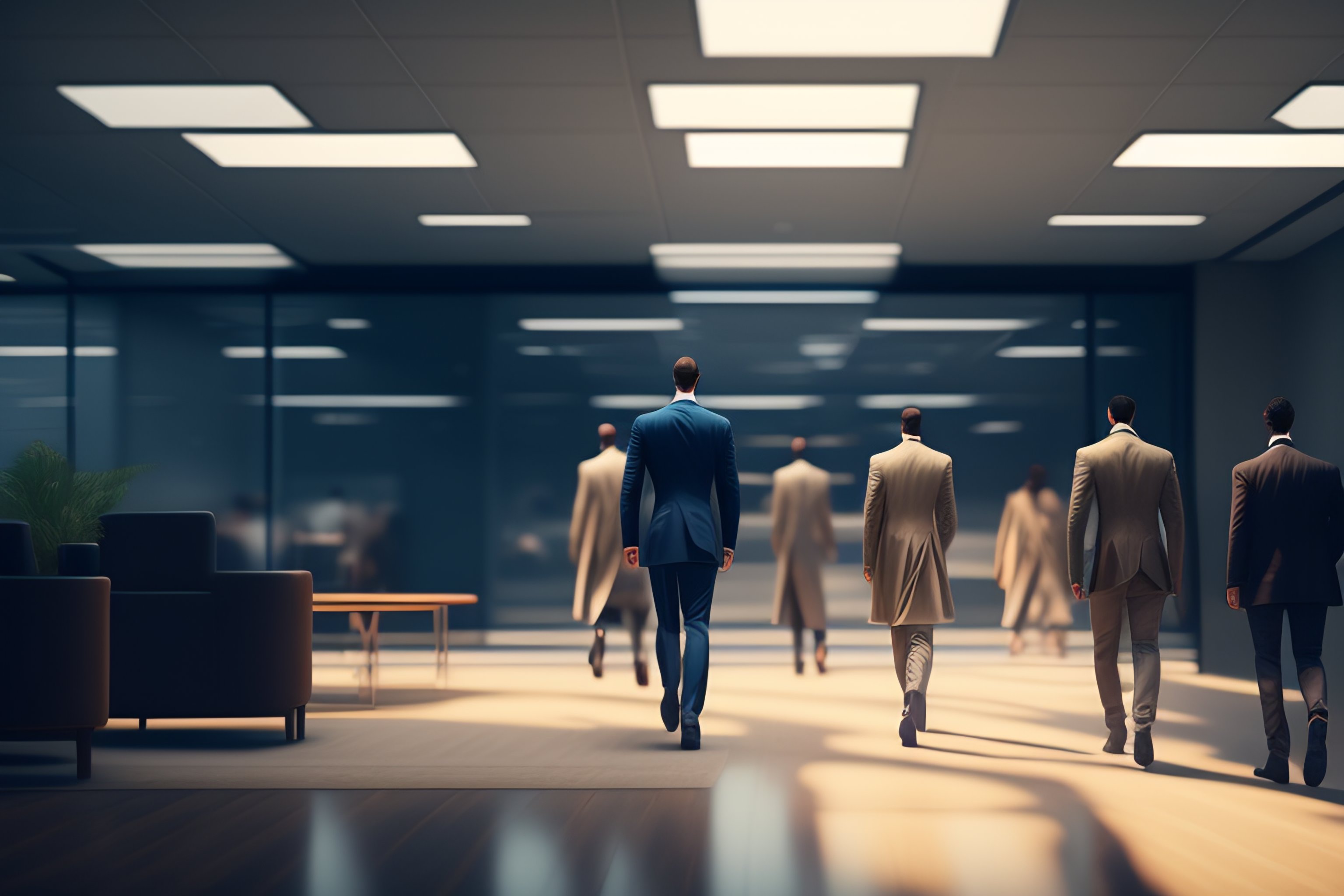 Lexica - Human people walking among employee in an office, highly ...