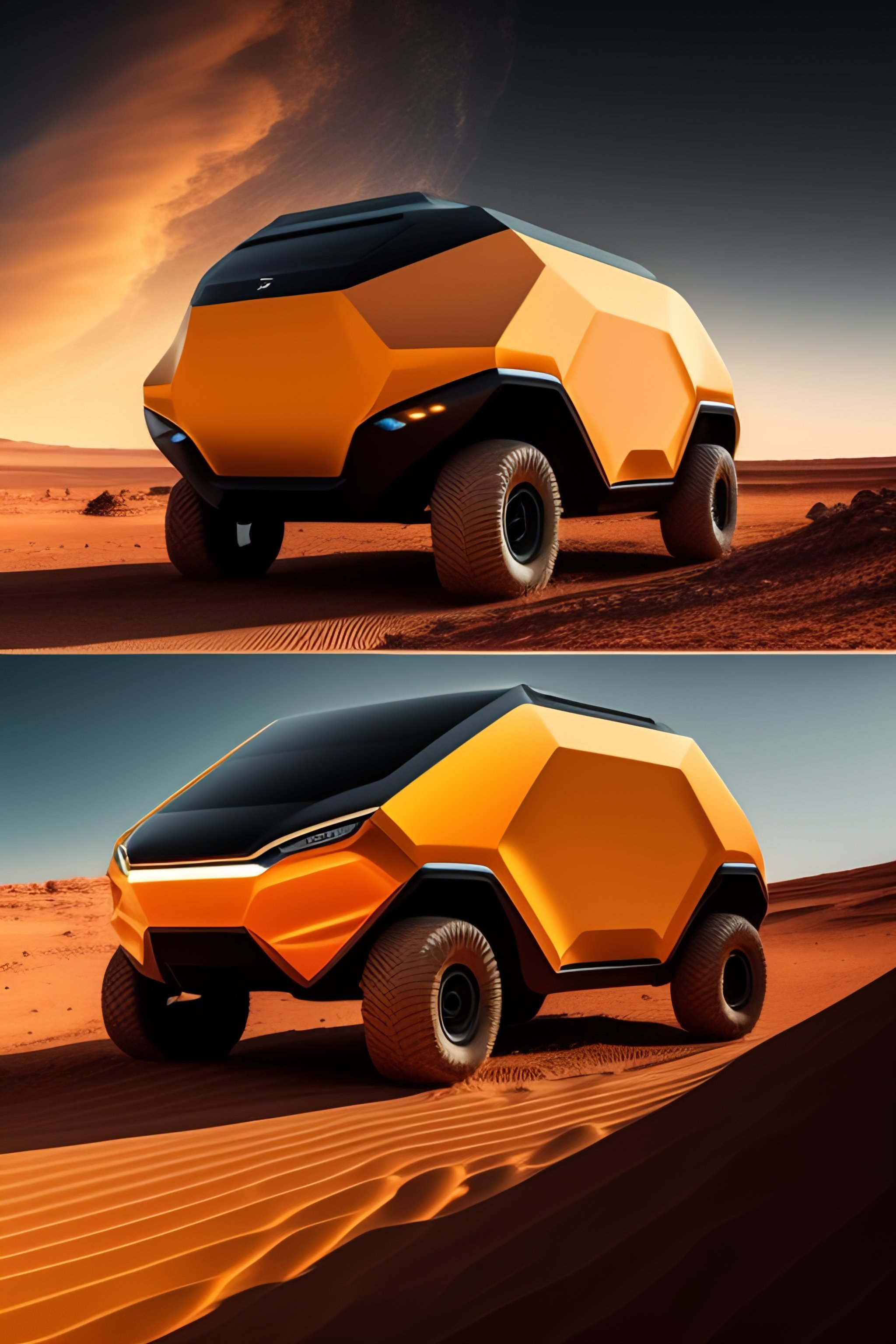 Lexica - Tesla cybertruck as an SUV on mars