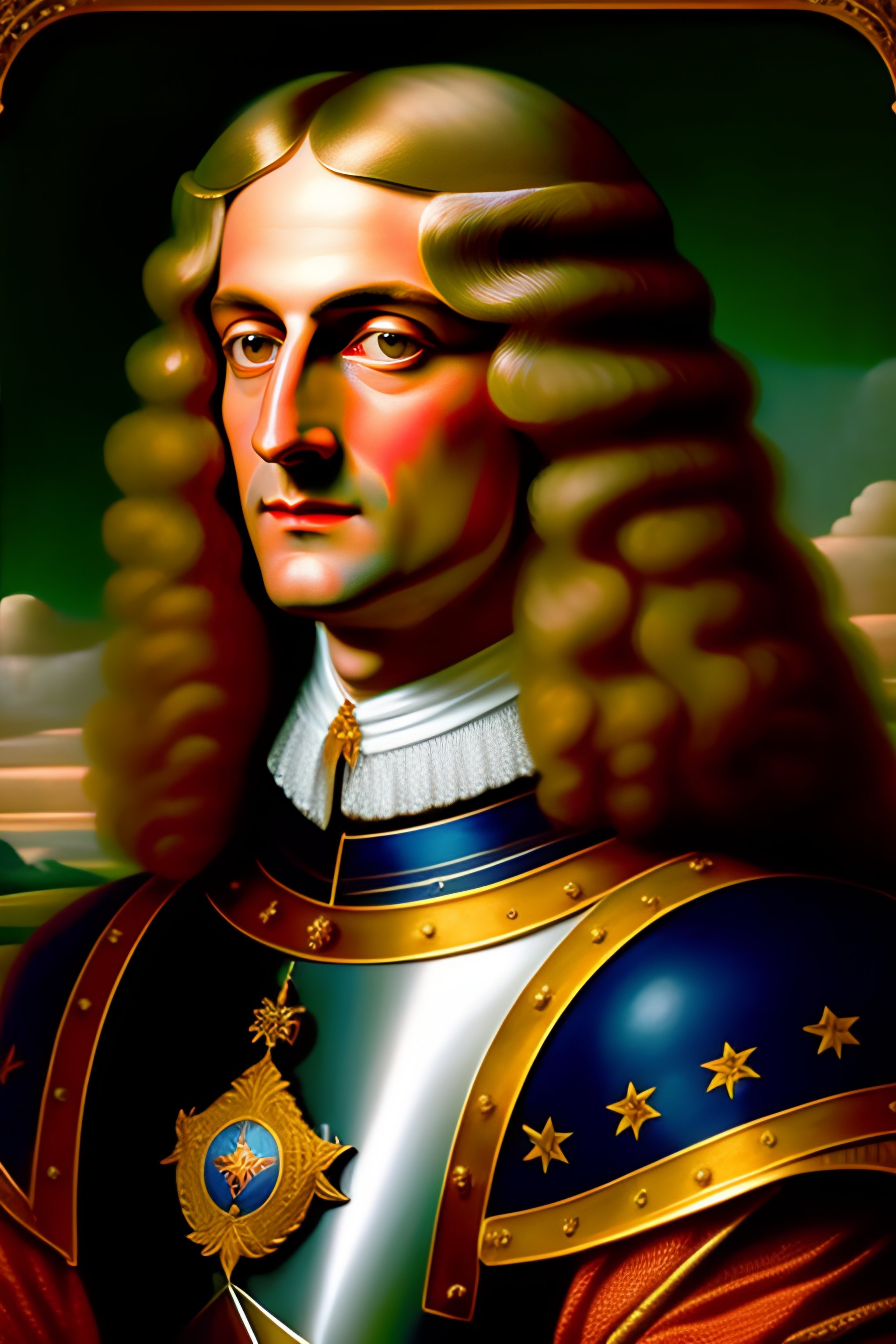 Lexica - Portrait of isaac newton as a medieval knight