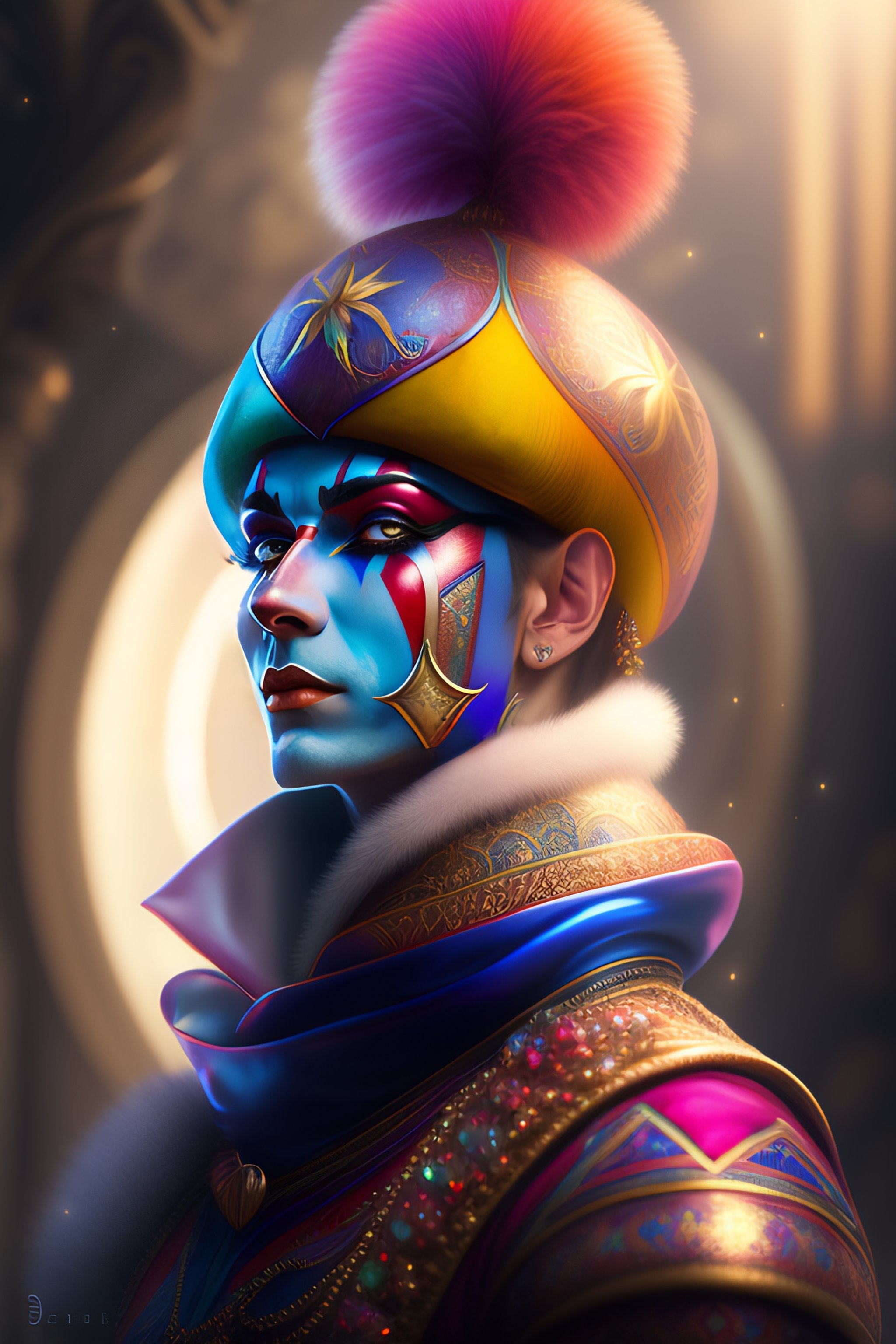 Lexica - Award winning digital sketch of a full jester bauble ...