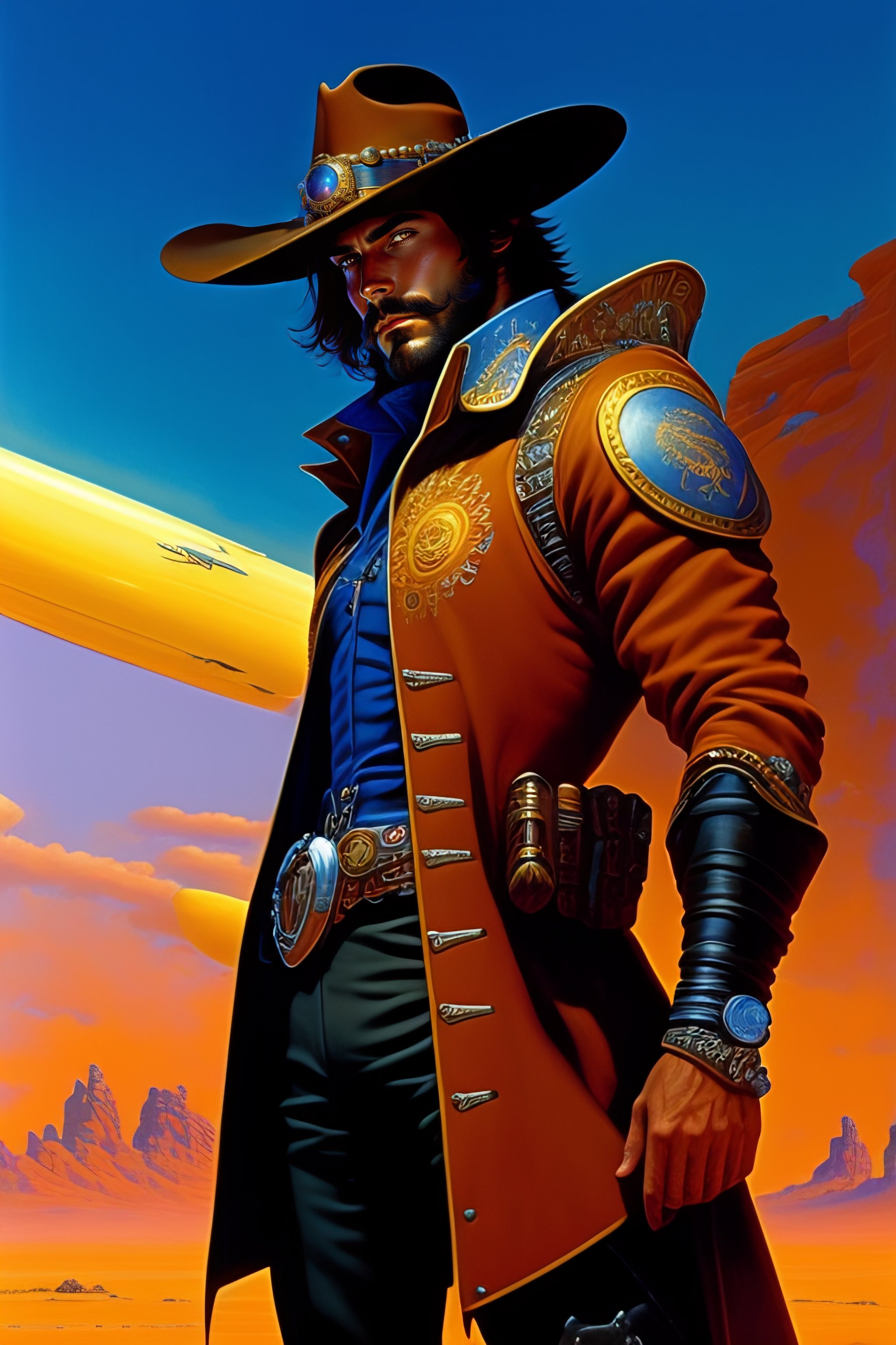 Lexica - Mccree from overwatch, cyber cowboy, character portrait ...