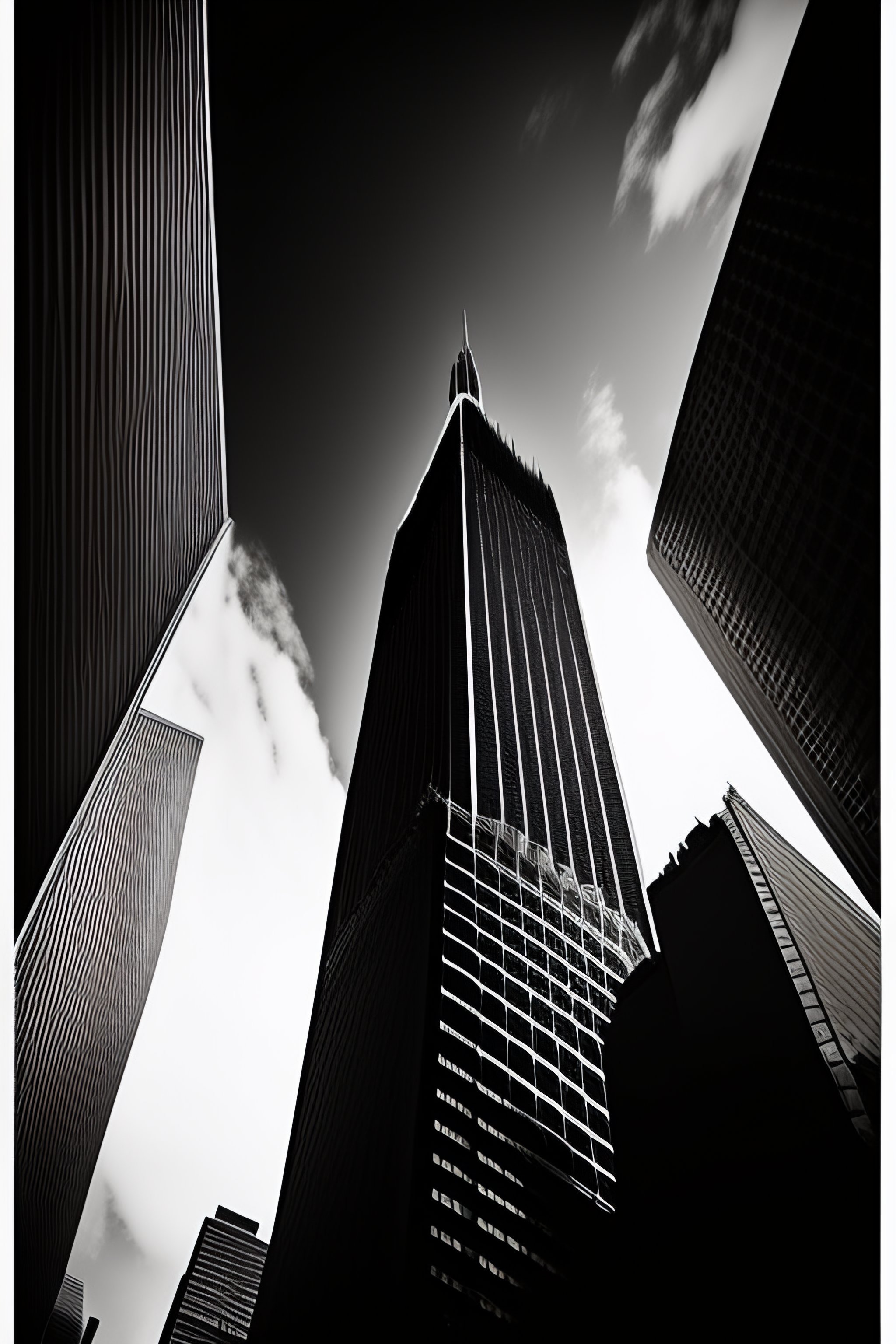 Lexica - Tall building, wide angle, gotham, dark, new york, from the ...