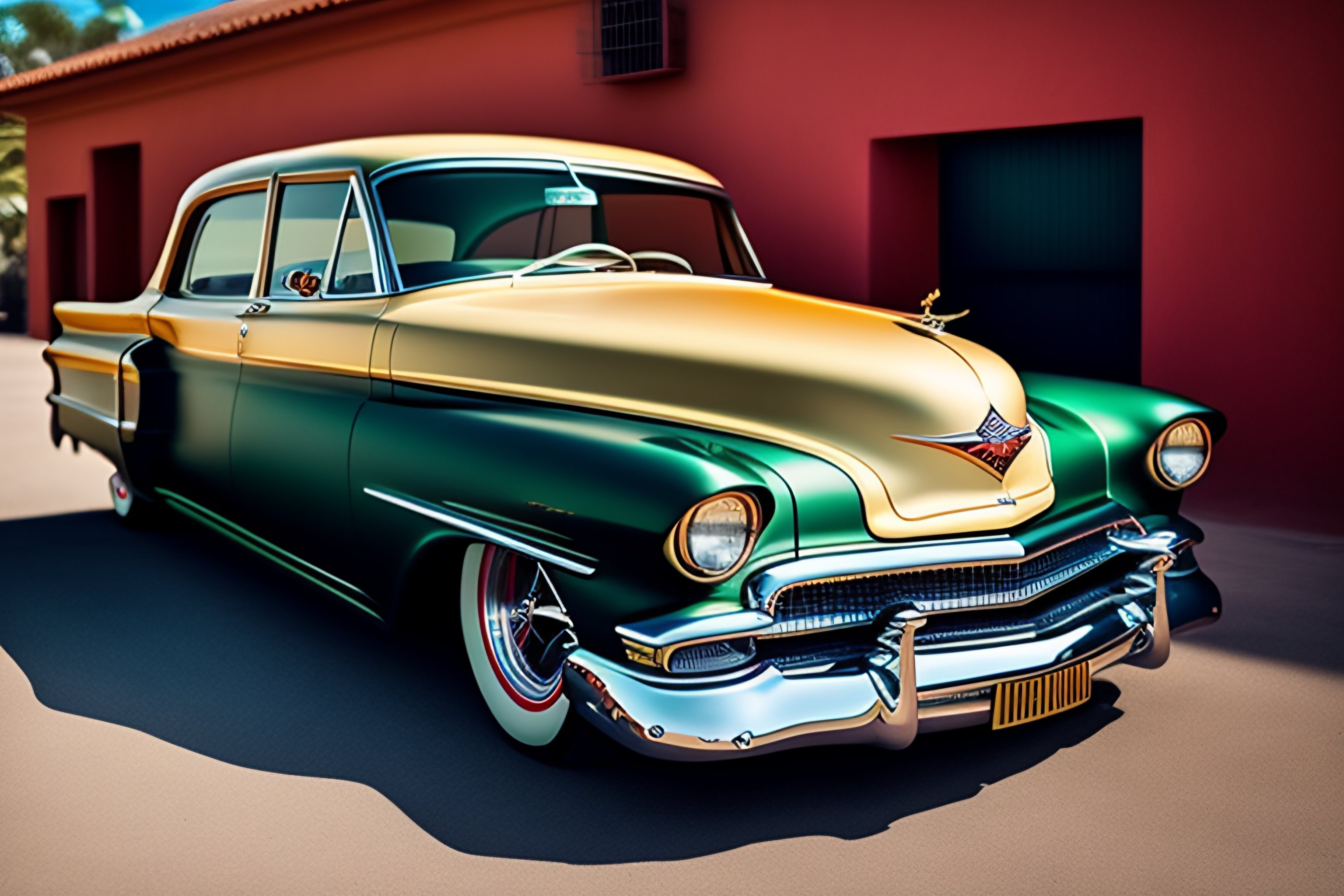 Lexica - Two latinas riding in a lowrider