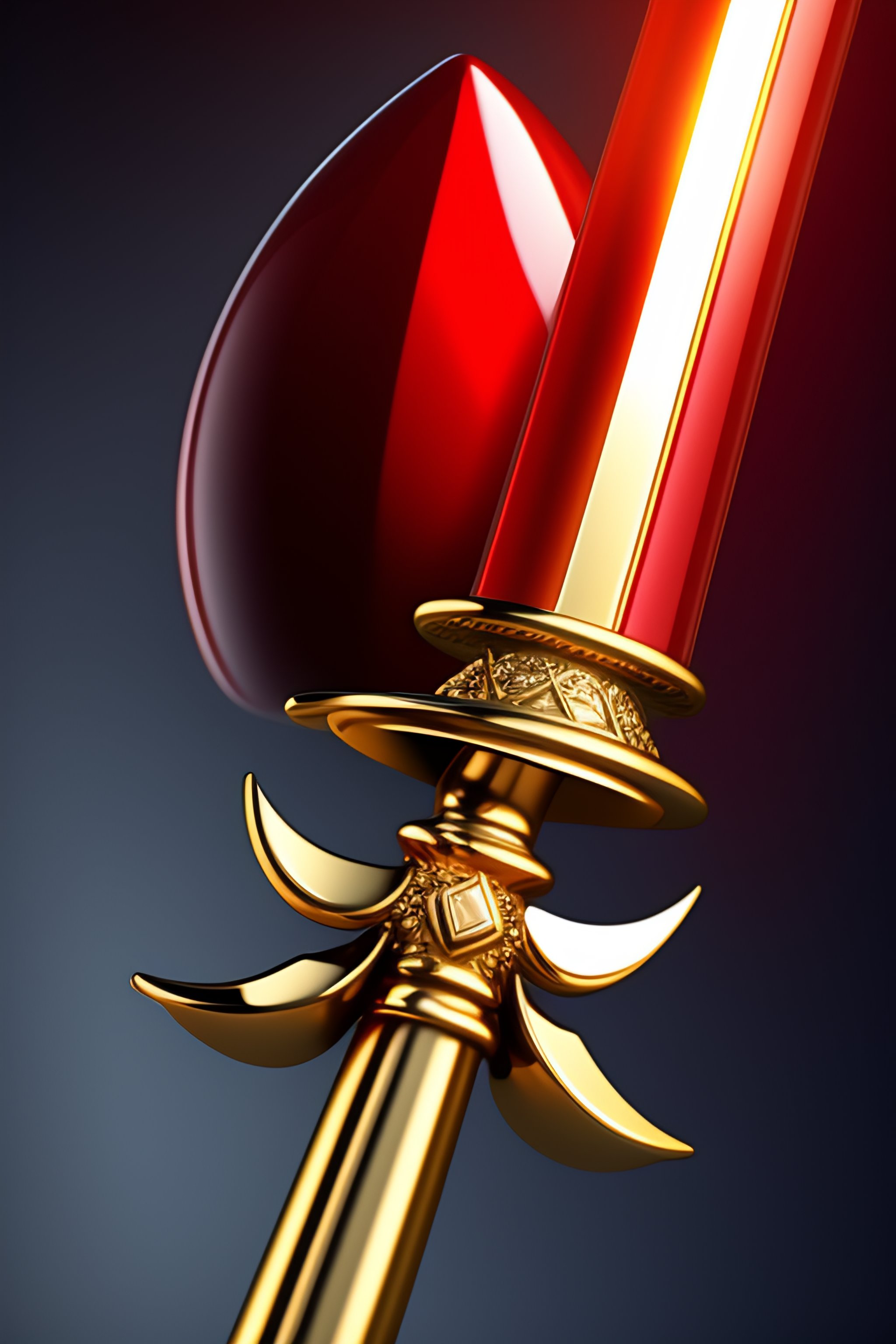 Lexica - Fantasy game high resolution sword icon, with a red diamond