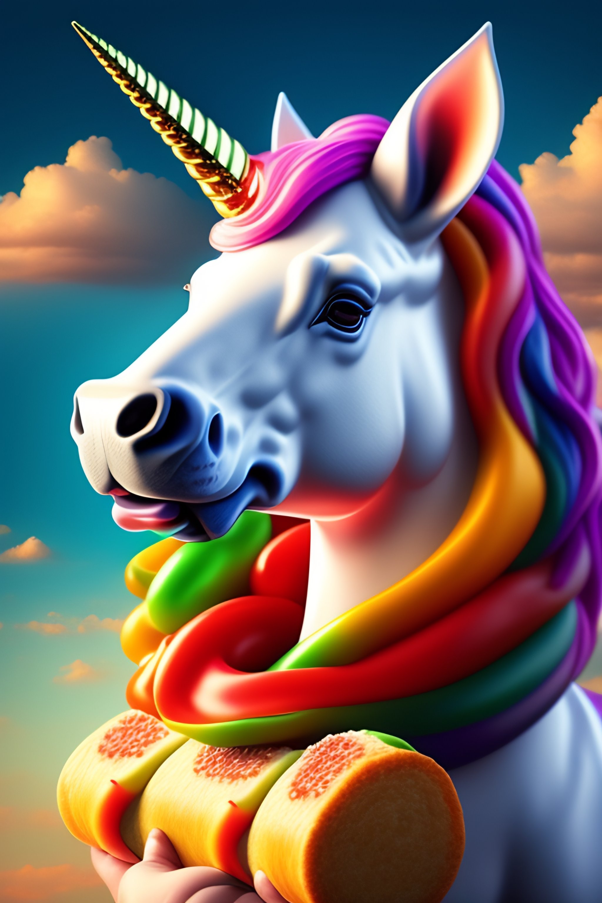 Lexica - Unicorn, hot dog gzibli