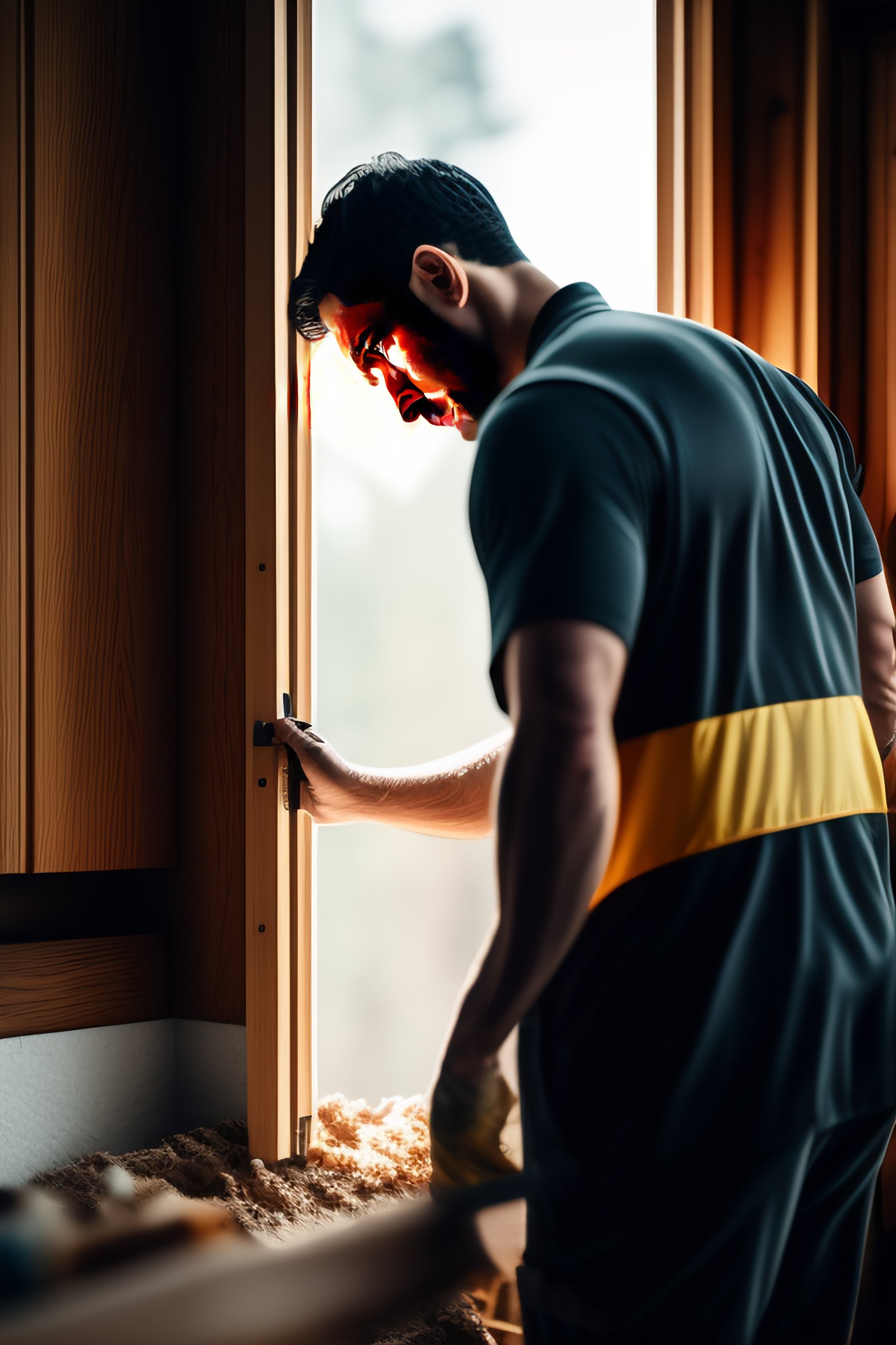 Lexica - Portrait of a man remodeling a house