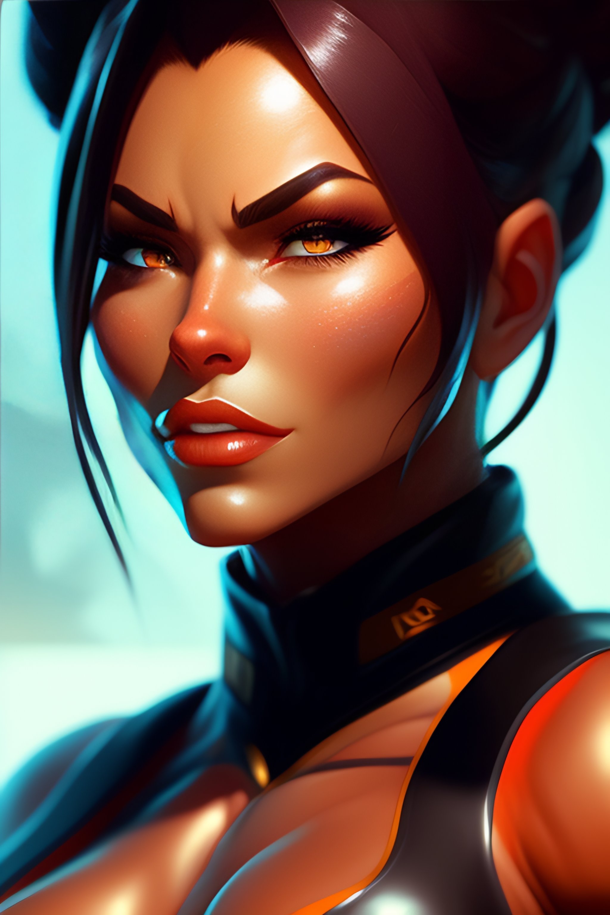Lexica - Portrait of muscular woman golem, fierce and wild look ...