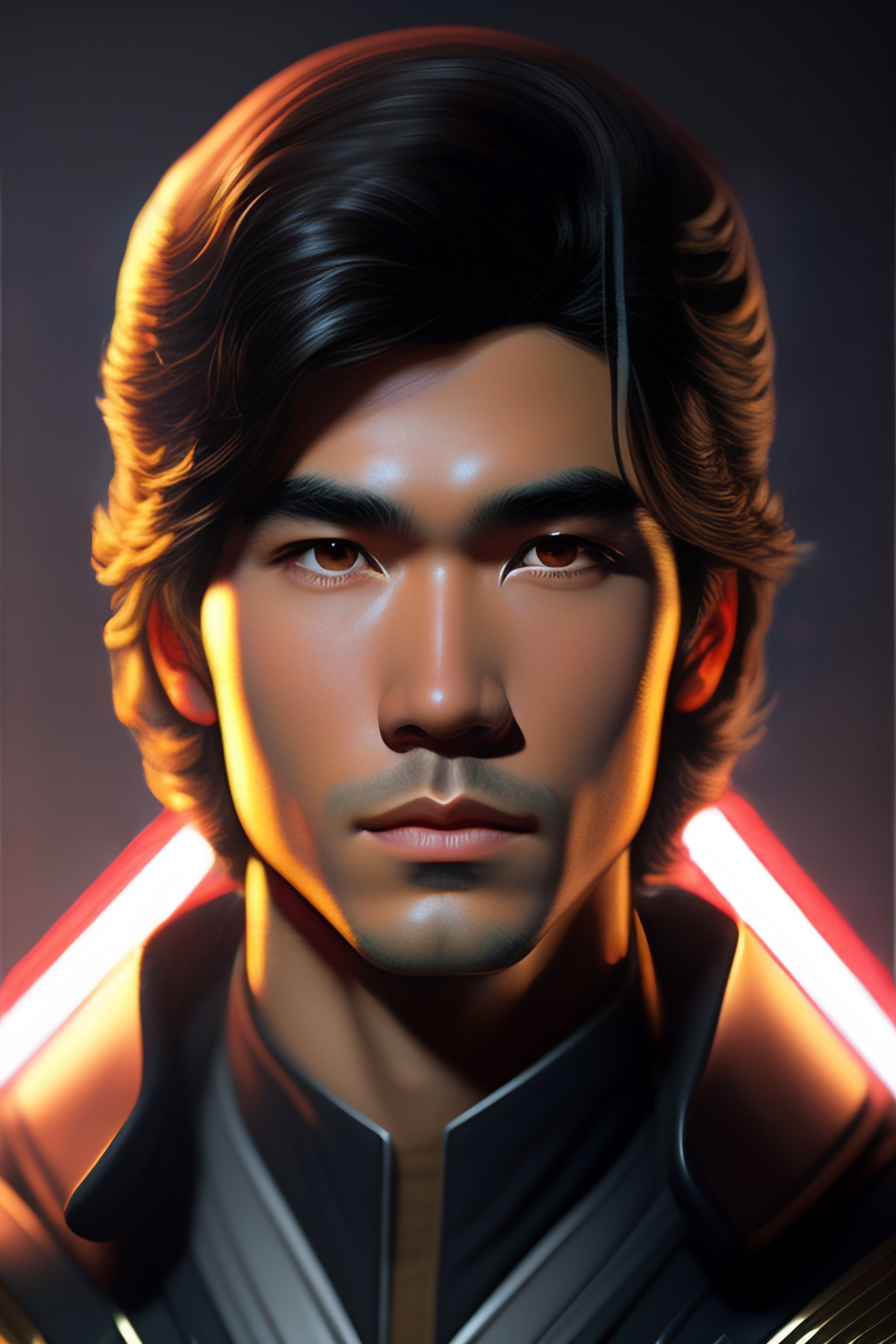 Lexica - Professional portrait of young jedi man with a blaster, Star ...