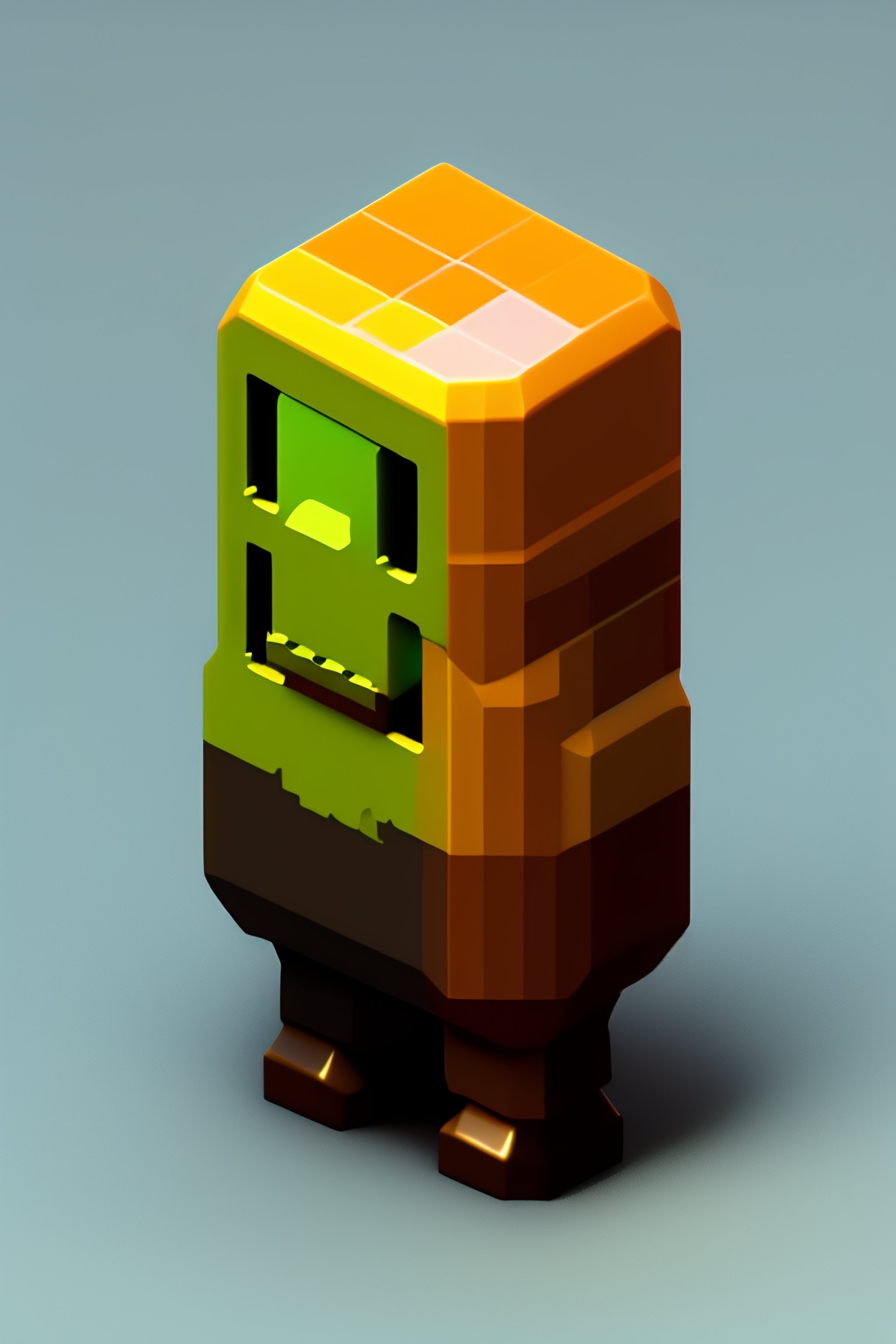 Lexica - Isometric render of a pale zombie character sprite, solid ...