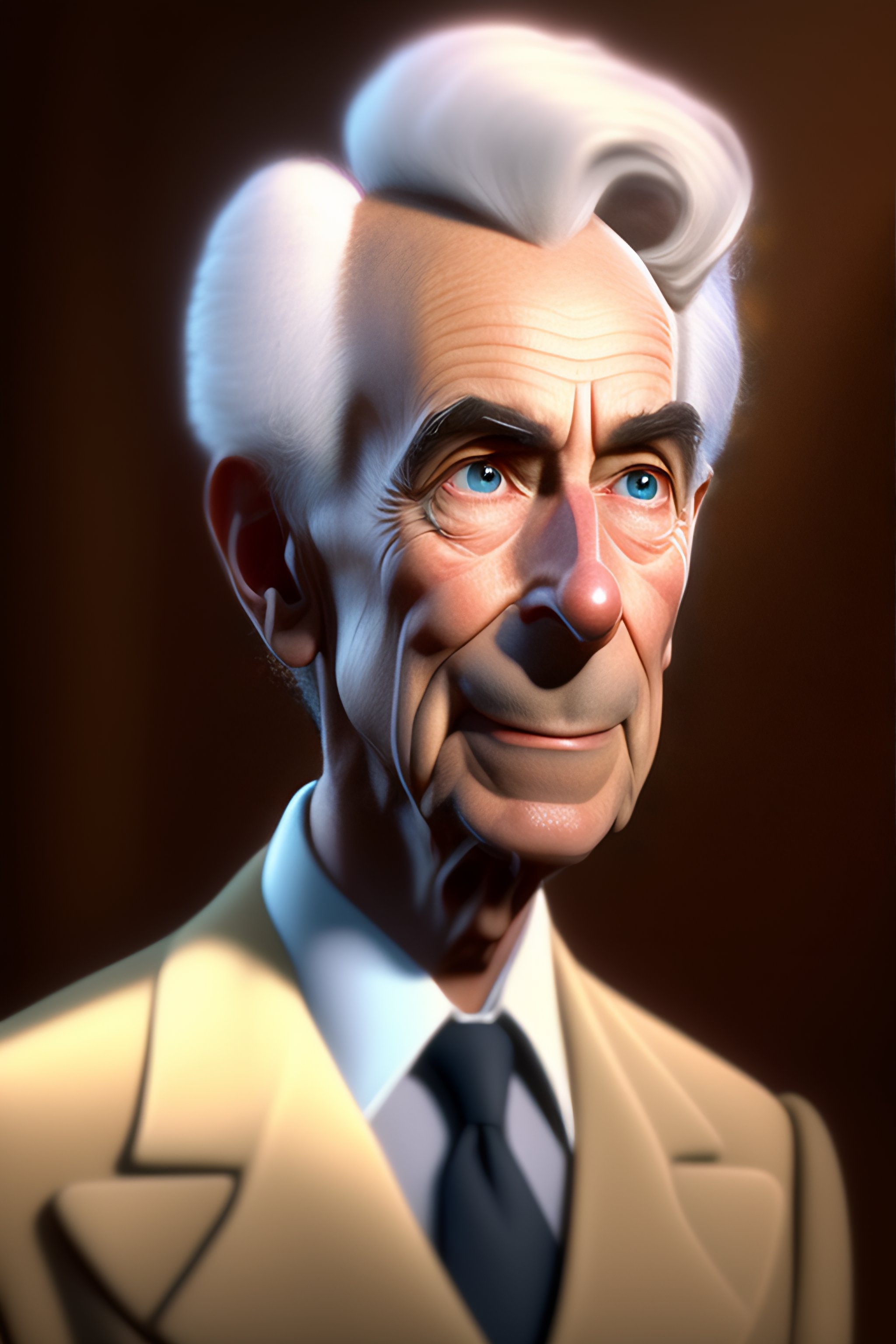 Lexica - Bertrand Russell Pixar character , with a butterfly on his ...