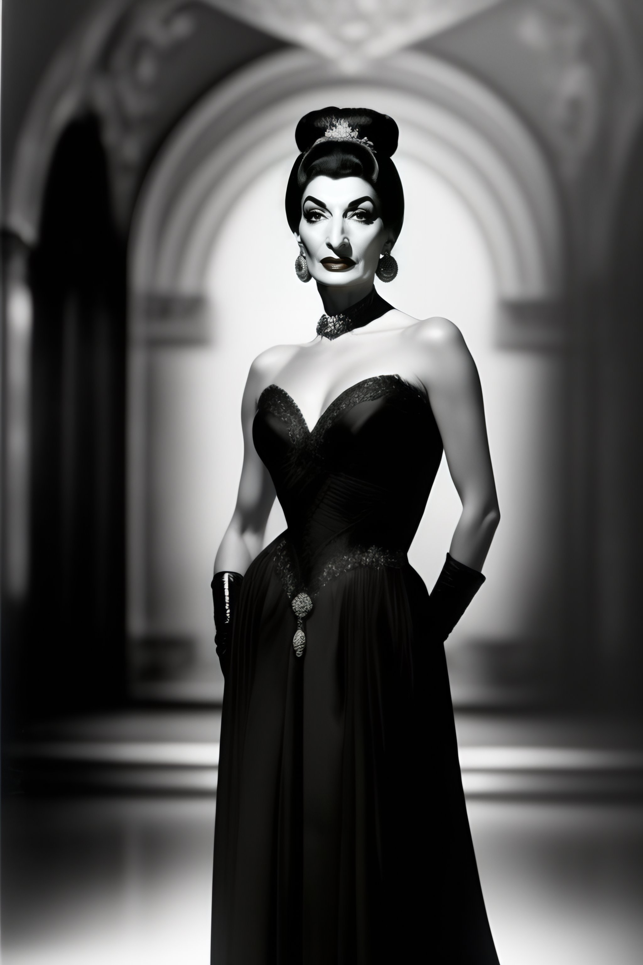 Lexica - Full body maria callas tight face skin, smaller nose, no ...