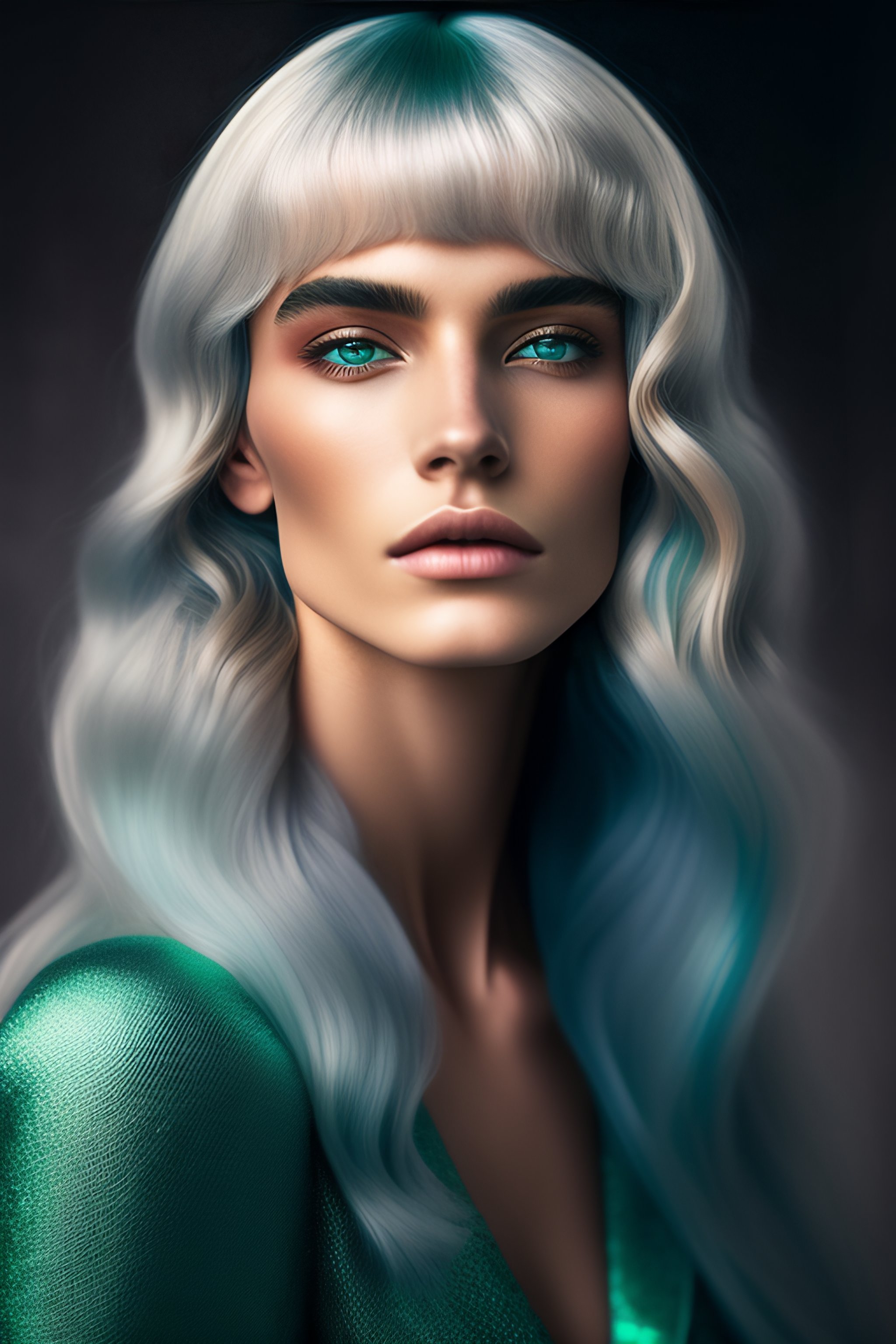 Lexica - "In this stunning photograph, the oval jawline and delicate ...