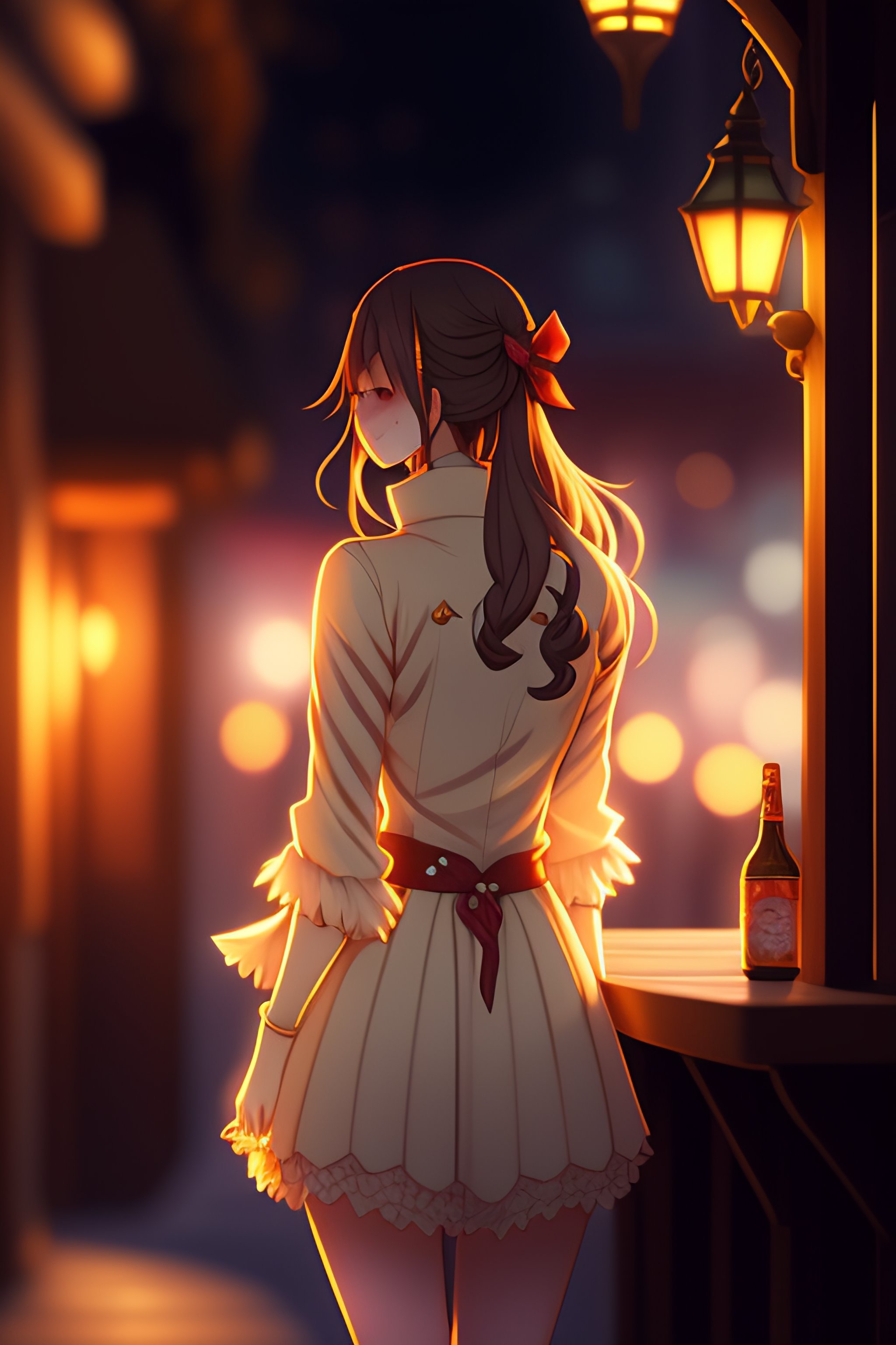 Shy Blushing Girl Cartoon