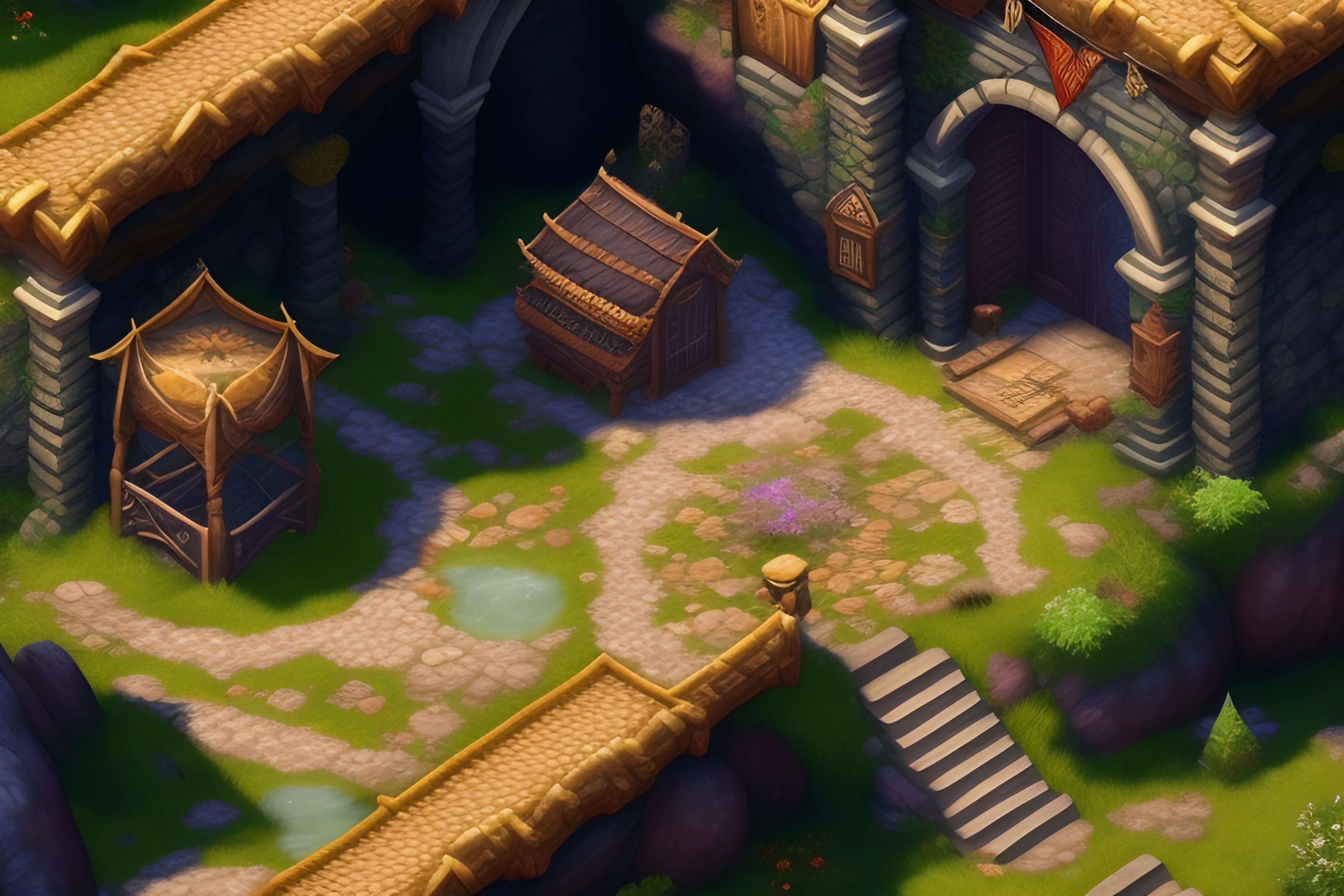 Lexica - Rpg map for game, town, realistic, isometric, pillars of eternity