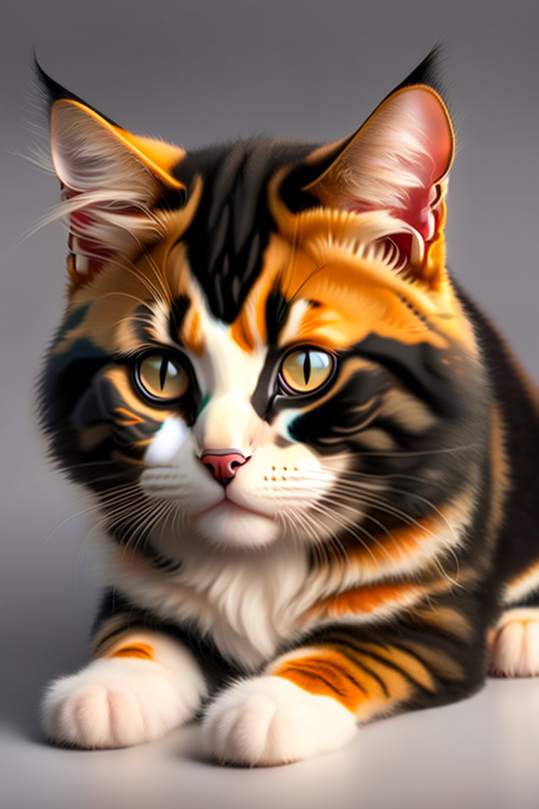 Lexica - Tricolor scaly cat, caramel, white and black, chin half white ...