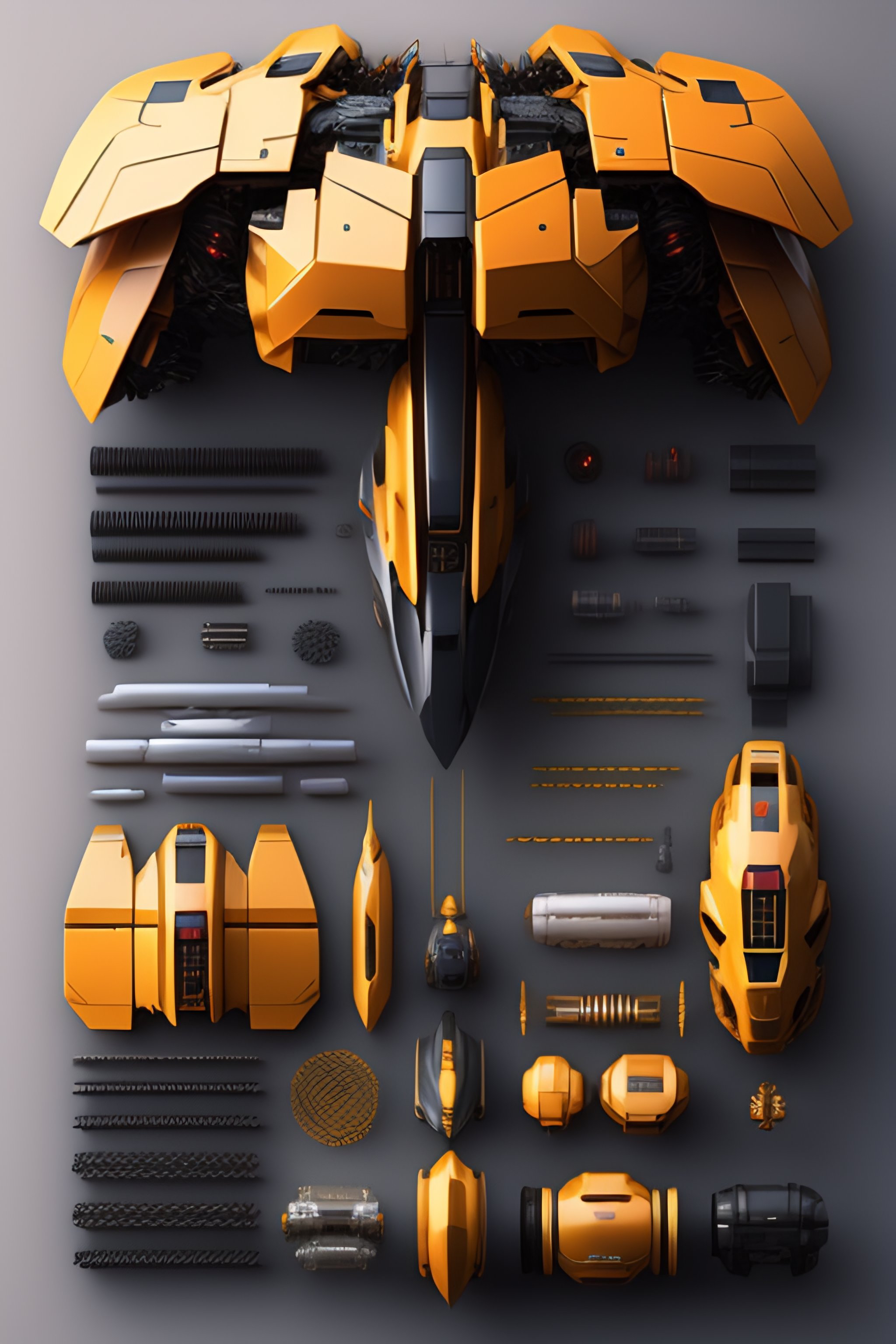 Lexica - Gundam, Costumes and mechanical parts, Knolling, Knolling ...