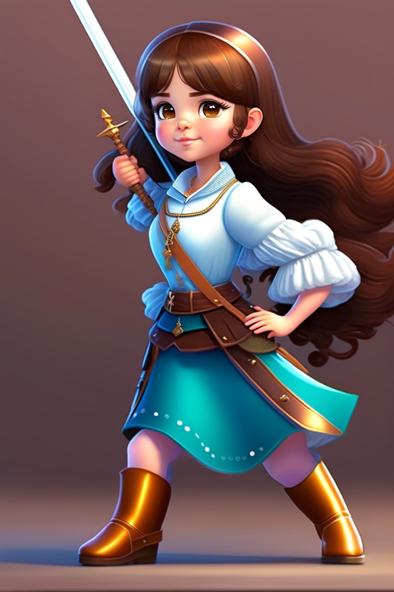 Lexica - Design me a small, cute, fictional girl character wavy hairs ...