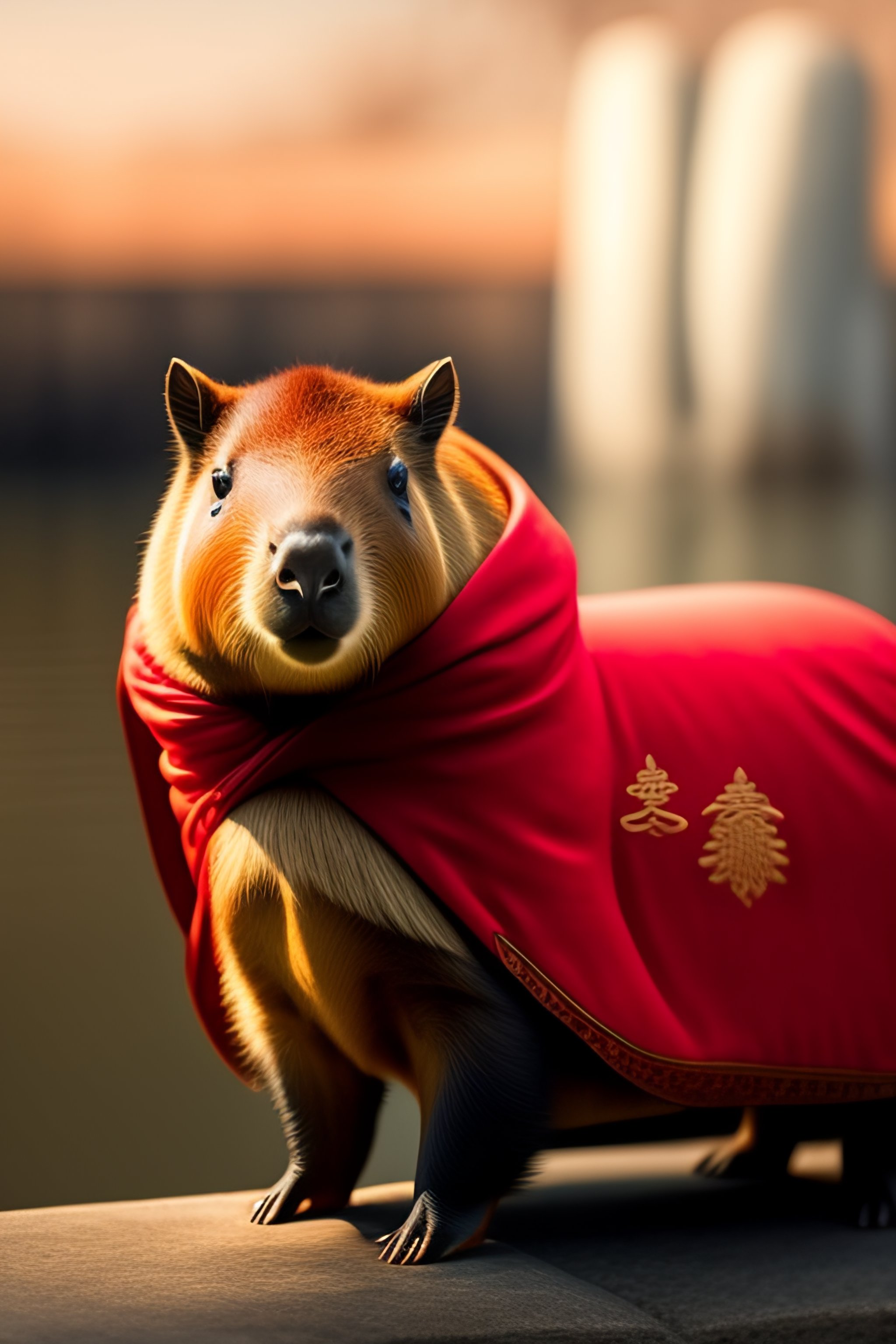 Lexica - A capybara in a Chinese coat