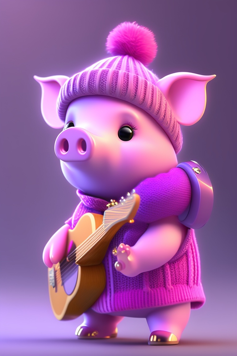 Lexica - Cute pixar-style pink fairy pig baby, Lots of pink and purple ...