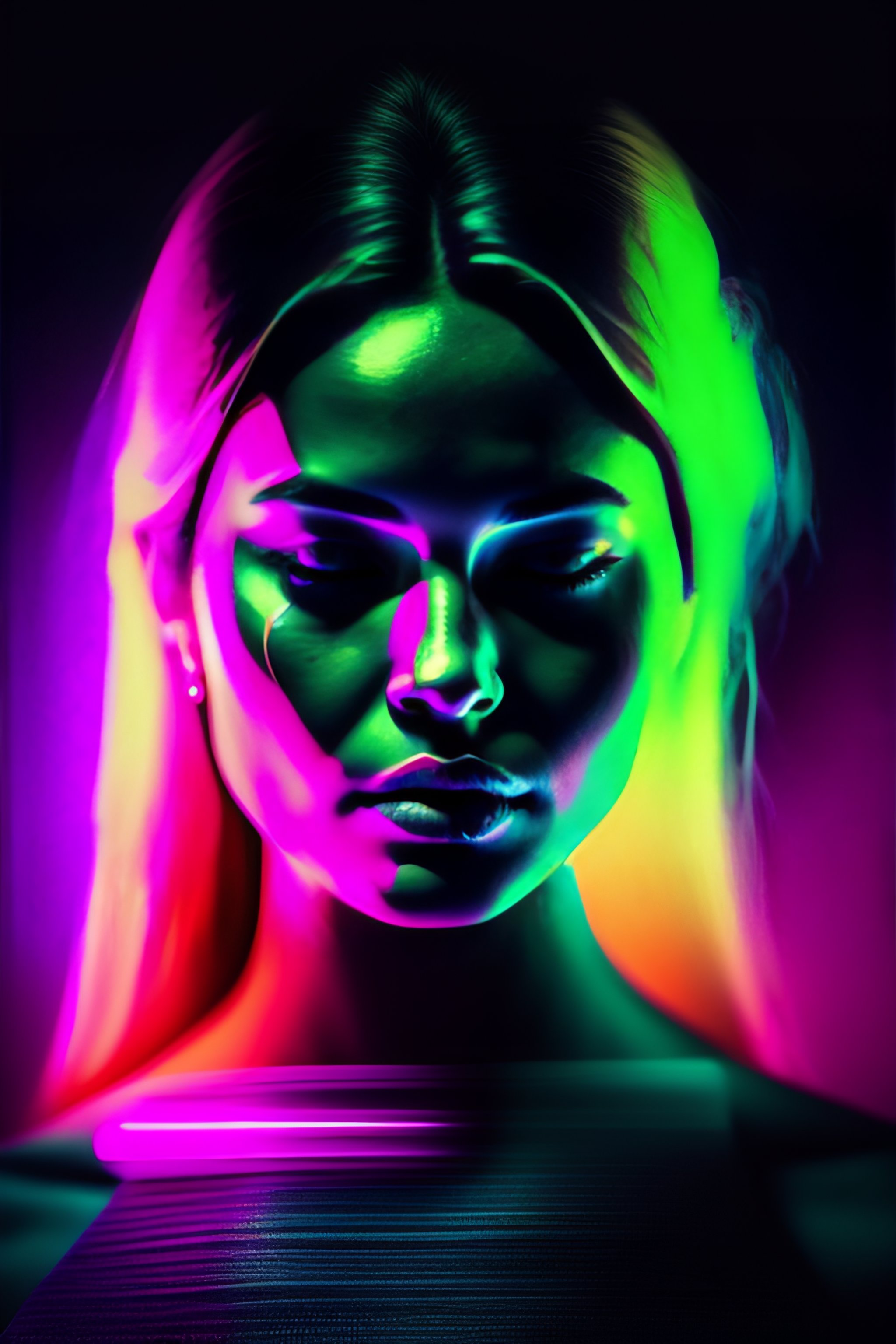 Lexica - Blacklight ornament woman, exposure, mysterious, tape photo ...