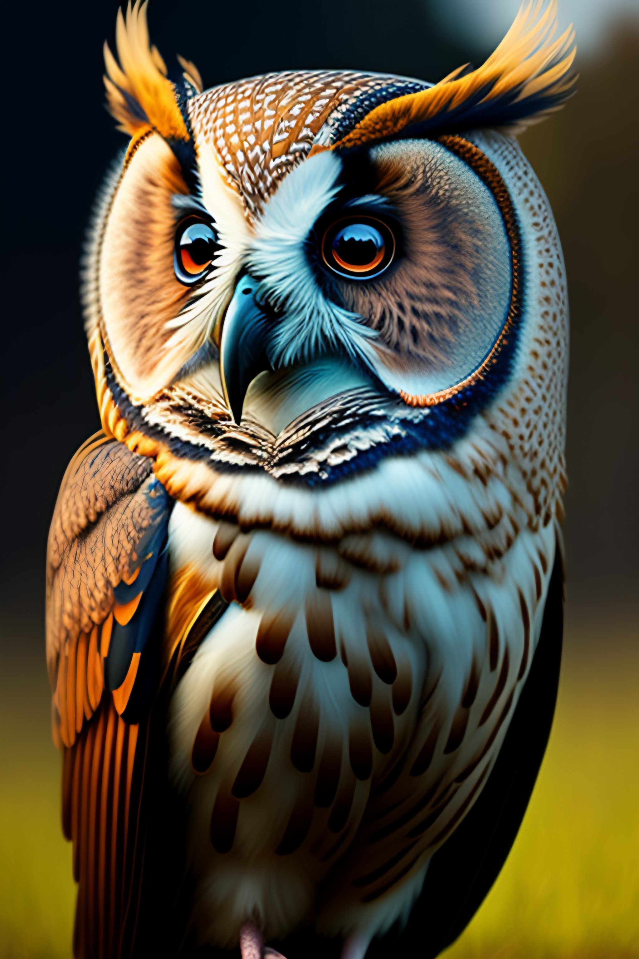 Lexica - An bloody and murderer owl holding a weapon, ultrarealistic