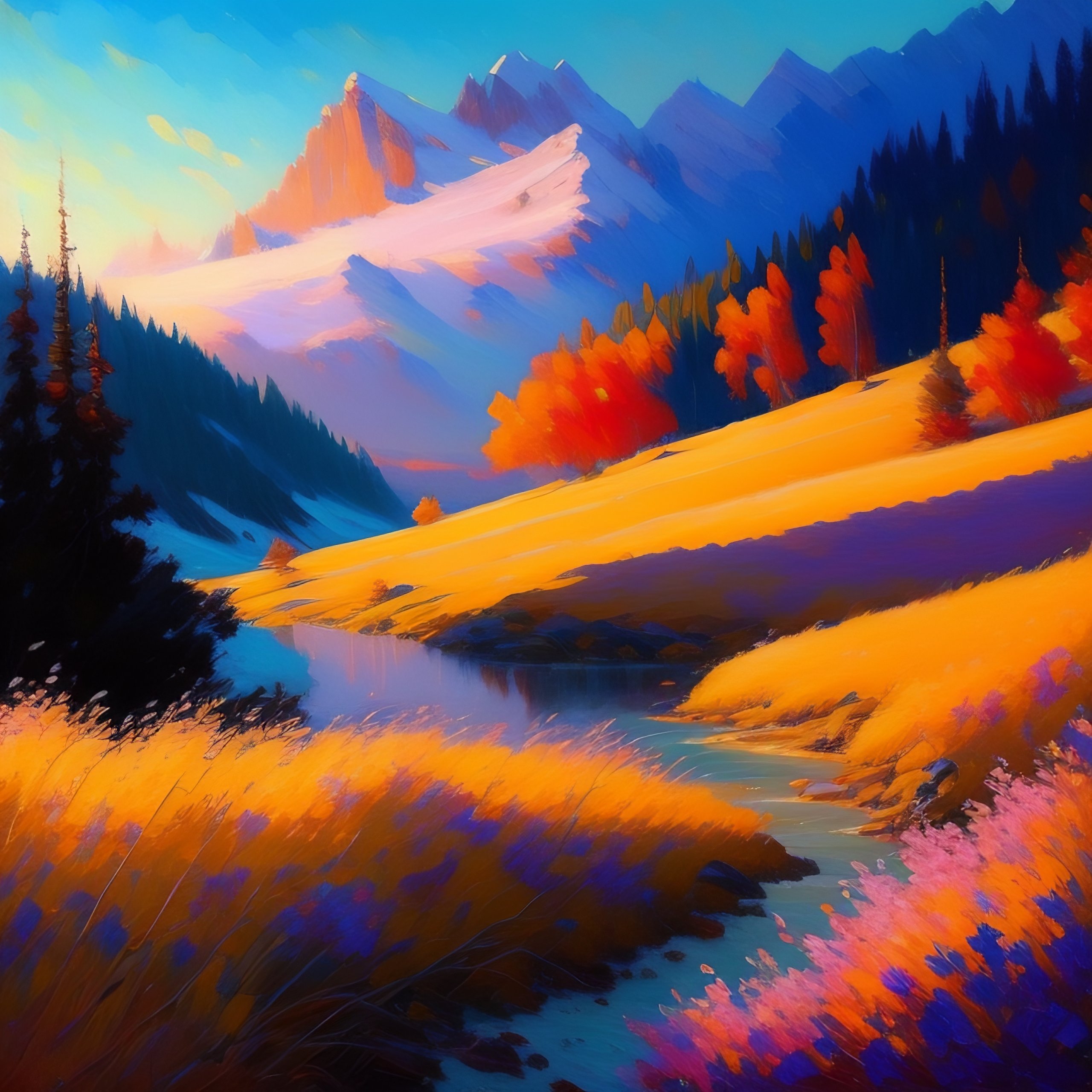 Lexica - Majestic nature scenery, breathtaking oil painting by erin ...
