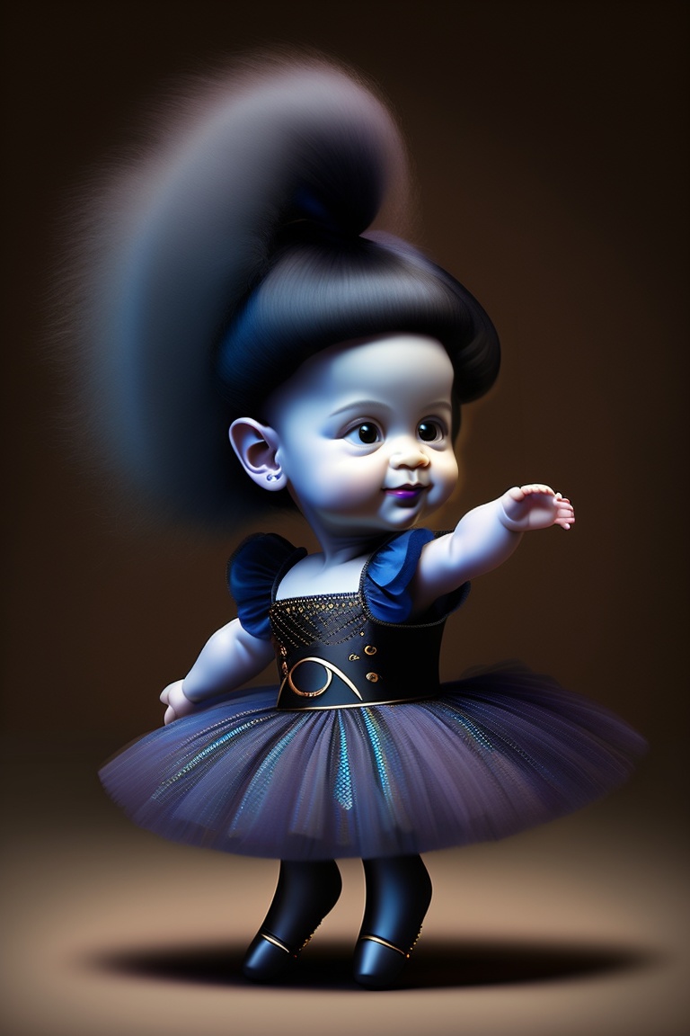 Lexica - Baby troll, *whimsical ballerina*, black swan, dance, swirl ...