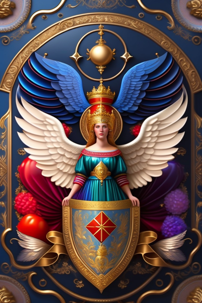 Lexica - Coat of arms Angels At the top of the planet, large in the ...